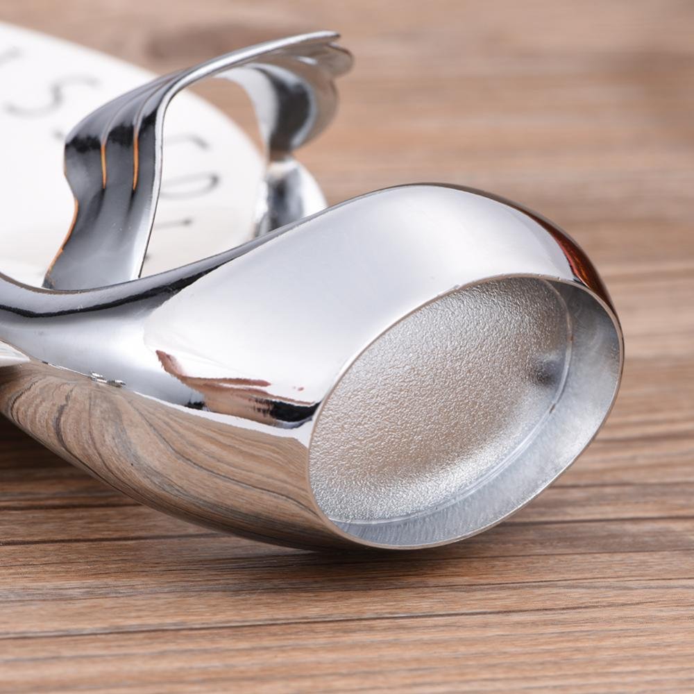 Spoon Holder, Swan Shaped Stainless Steel Kitchen Coffee Utensils Tableware Set Fork Spoon Stand Holder for Business Gifts Wedding Fairs(Wing-Shaped)