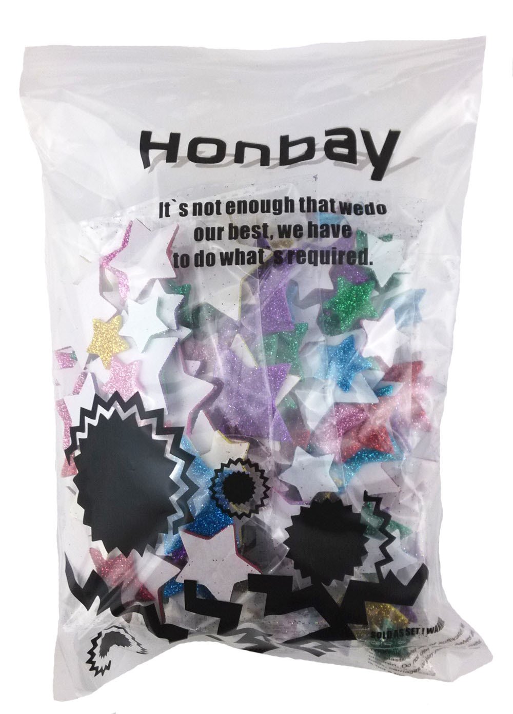 Honbay 200pcs Colorful Self Adhesive Star Shape Foam Glitter Stickers