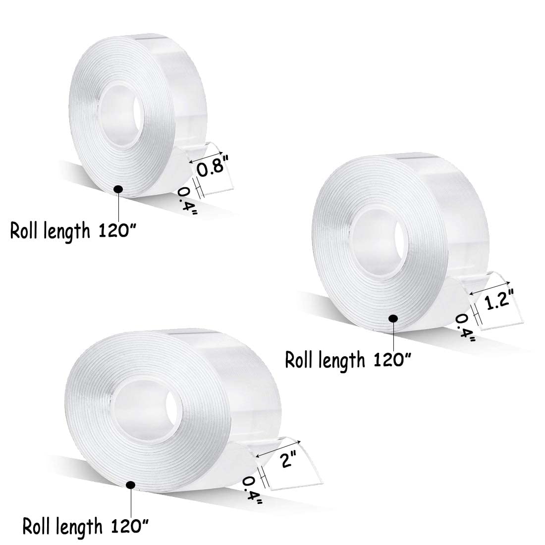 3 PCS Double Sided Adhesive Duct Tape Heavy Duty,Waterproof Reusable Strong Wall Tape Picture Hanging Strips Poster Carpet Tape.
