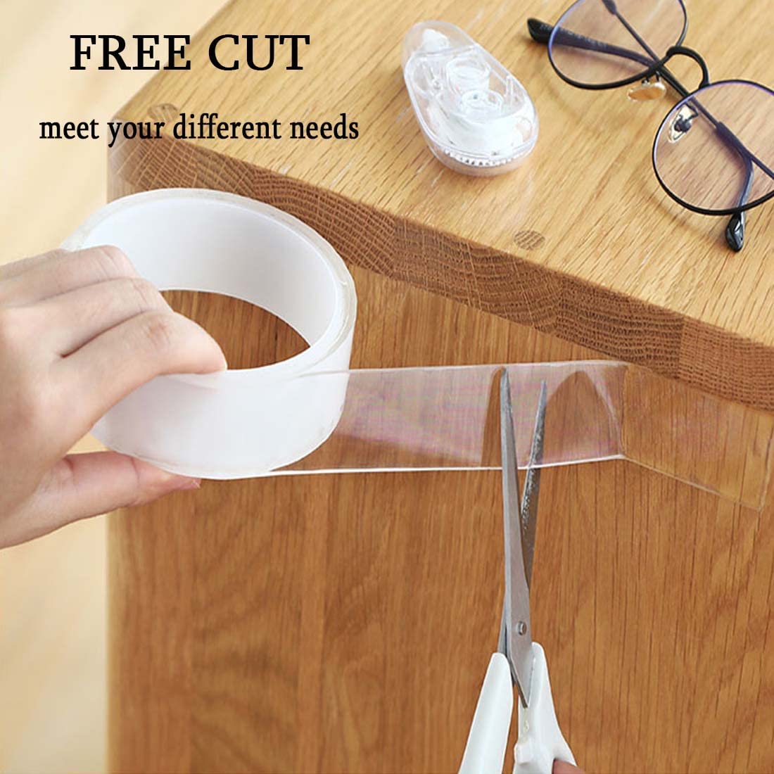3 PCS Double Sided Adhesive Duct Tape Heavy Duty,Waterproof Reusable Strong Wall Tape Picture Hanging Strips Poster Carpet Tape.