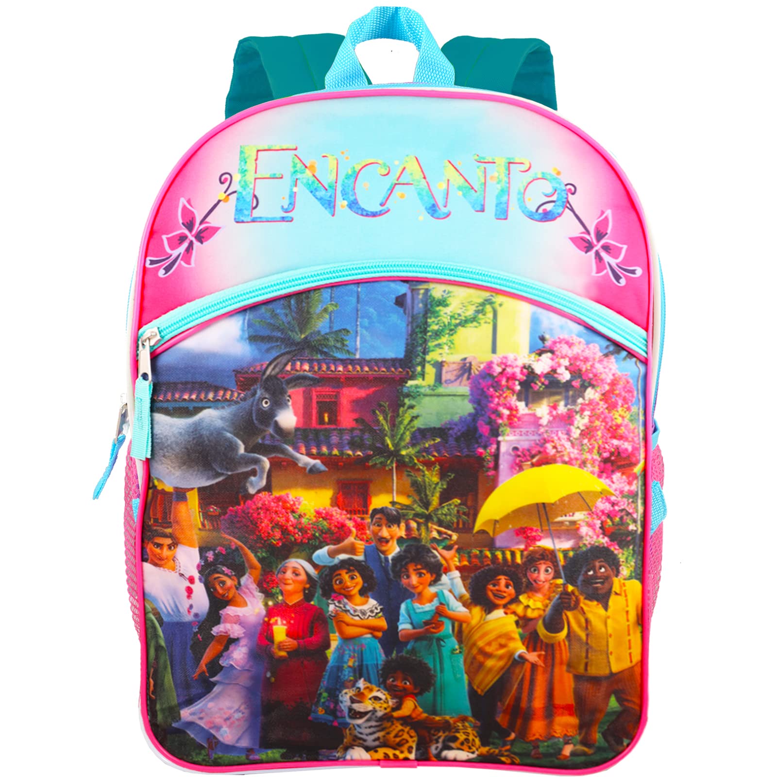Encanto Backpack for Girls Set - Bundle with 16" Encanto Backpack, Water Bottle, Mini Coloring Books, Stickers, More | Encanto Backpack for Girls Disney