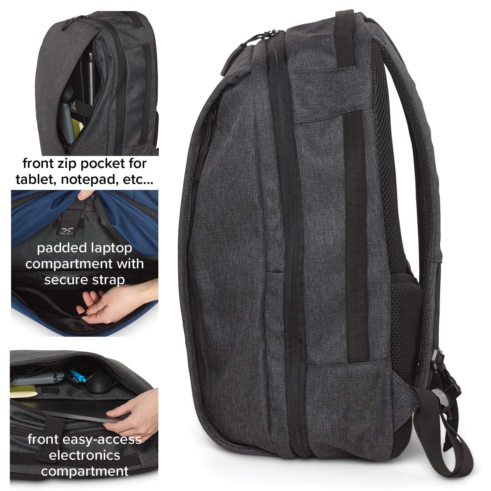 Xelfly Weekend 17 Inch Travel Laptop Backpack for Men/Women/Teen (Charcoal)