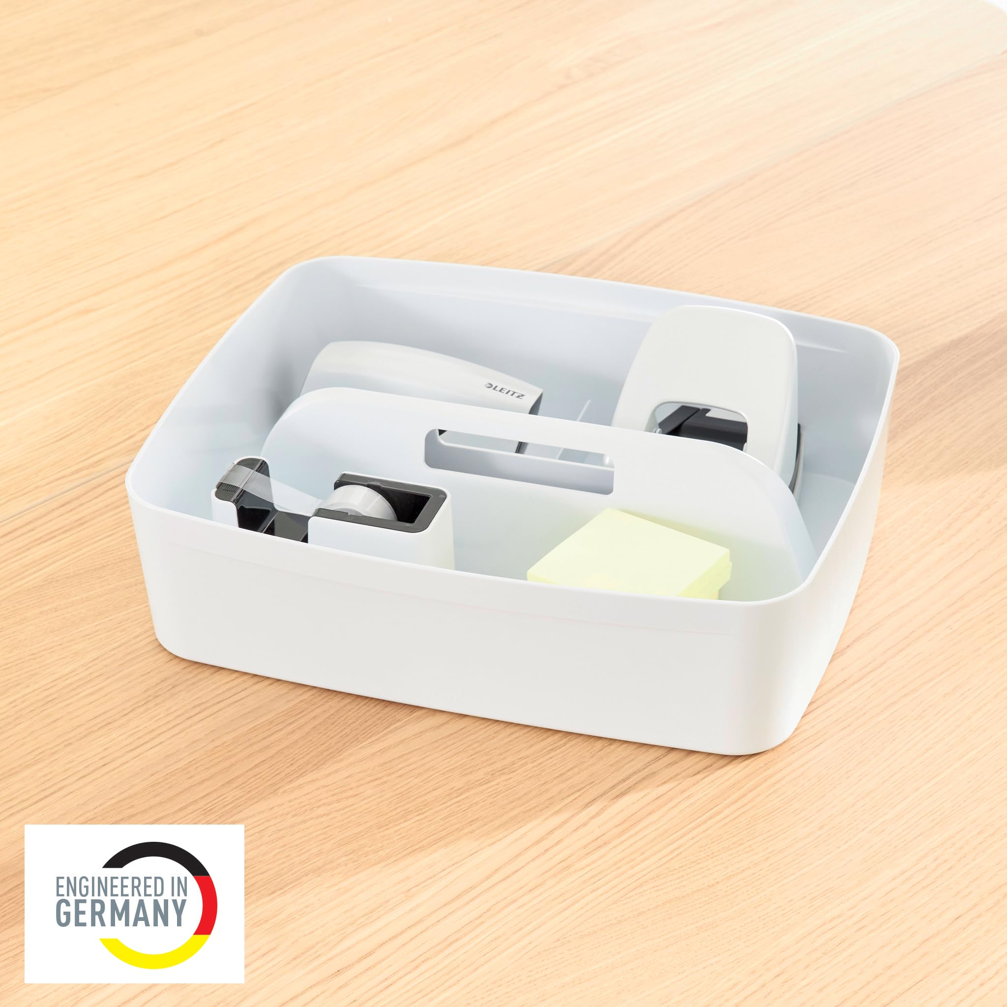 Leitz 53220001 Large MyBox Organiser Tray with Handle, Plastic, Opaque, White;MyBox