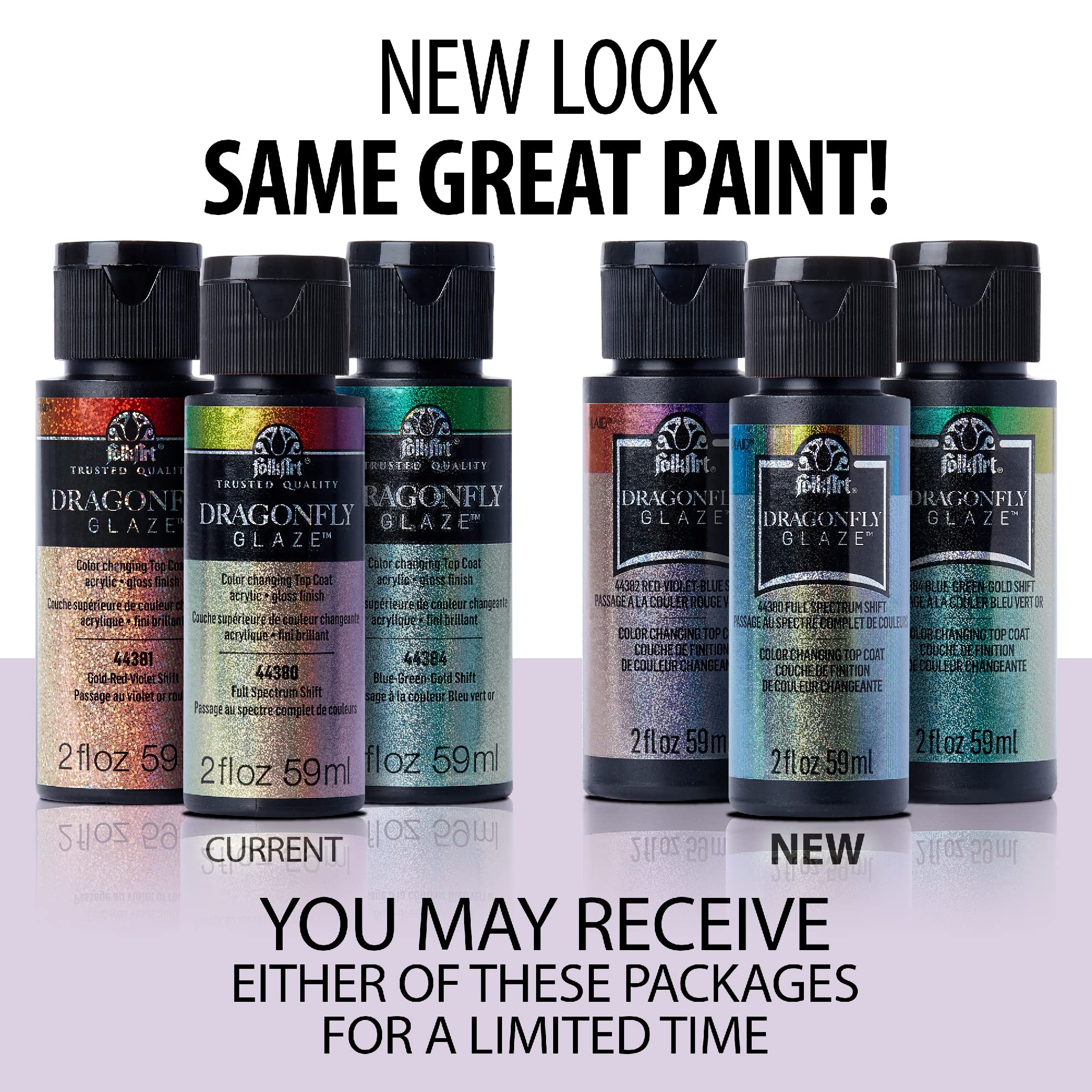 FolkArt Dragonfly Glaze Multi-Surface Paint, 2 Fl Oz (Pack of 1), Full Spectrum
