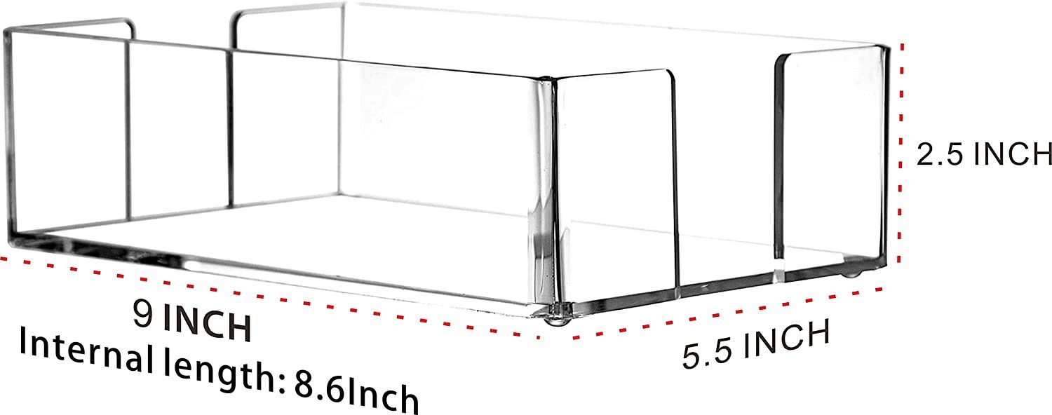 Cq acrylic Clear Napkin Holders for kitchen,Guest Towel Basket,PaperTowel Holder in Clear,Cocktail and Guest Napkin Holder,9 Inch