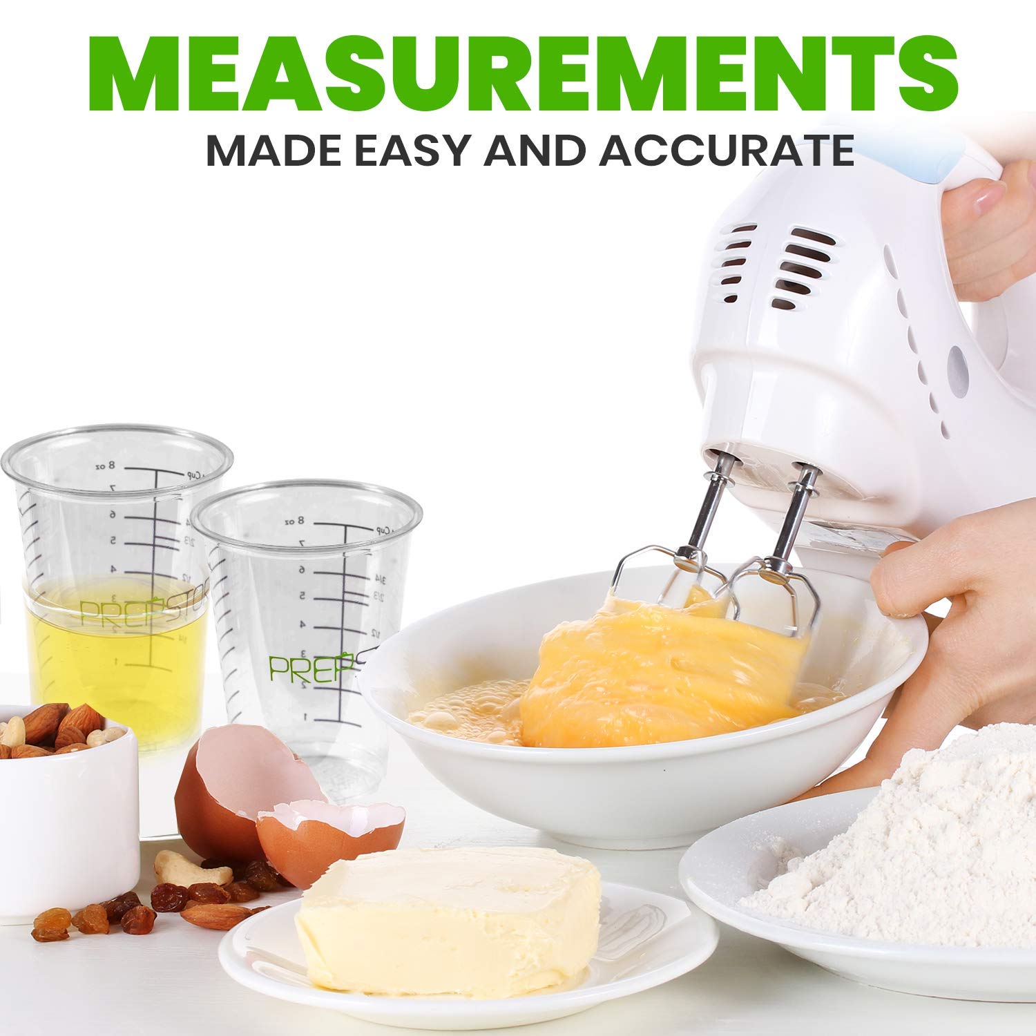 Disposable Measuring Cups for Resin - Pack of 20 8oz Clear Plastic Measuring Cup for Epoxy Resin, Stain, Paint Mixing - Half Pint Reusable Multipurpose Mixing Cups for Cooking and Baking