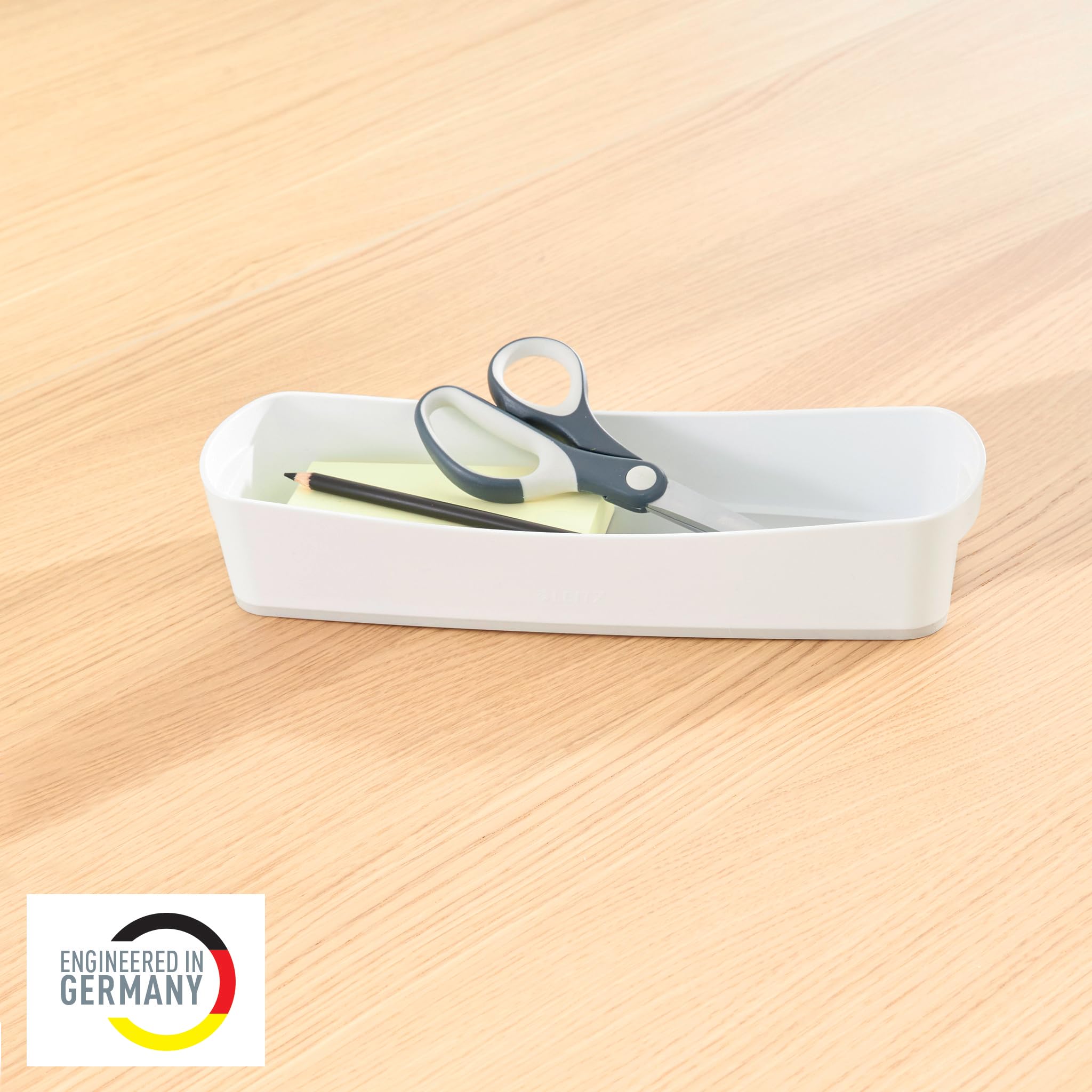 Leitz 52581001 Long MyBox Organiser Tray, High Gloss Plastic, White/Grey;MyBox