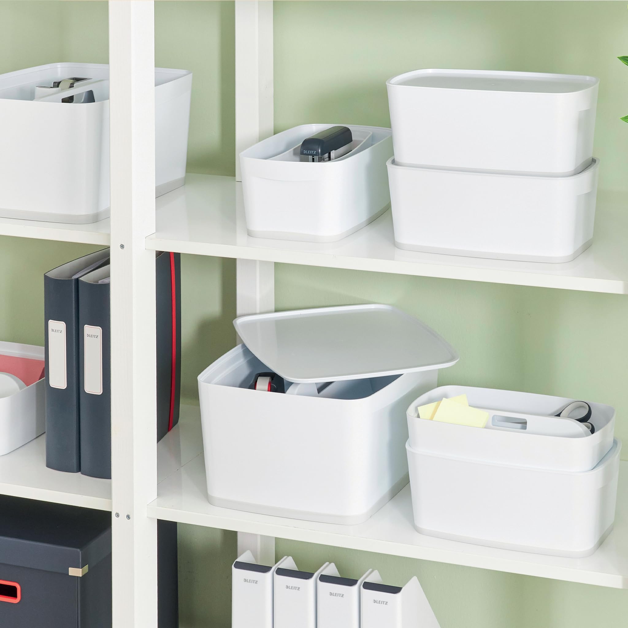 Leitz 52581001 Long MyBox Organiser Tray, High Gloss Plastic, White/Grey;MyBox