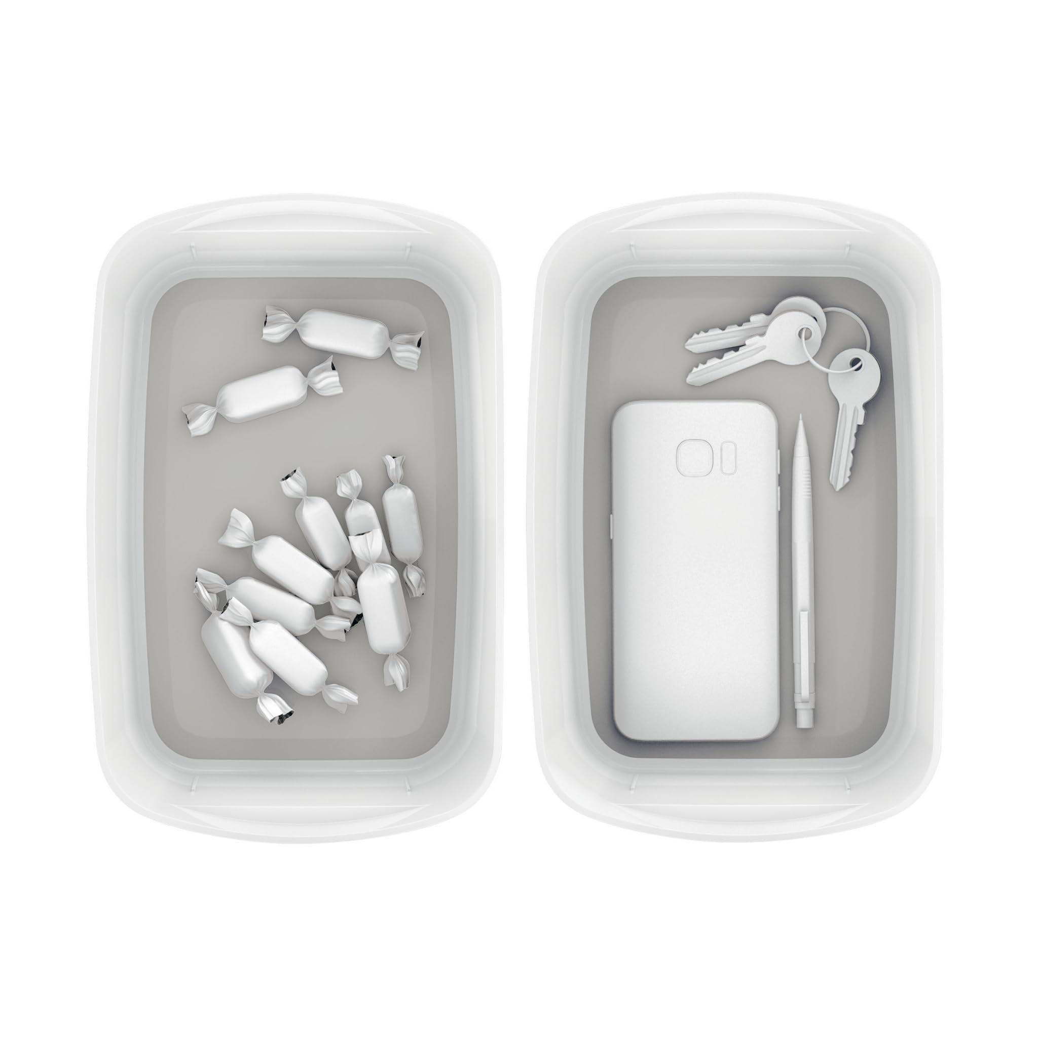 Leitz 52571001 A5 MyBox Organiser Tray, High Gloss Plastic, White/Grey;MyBox