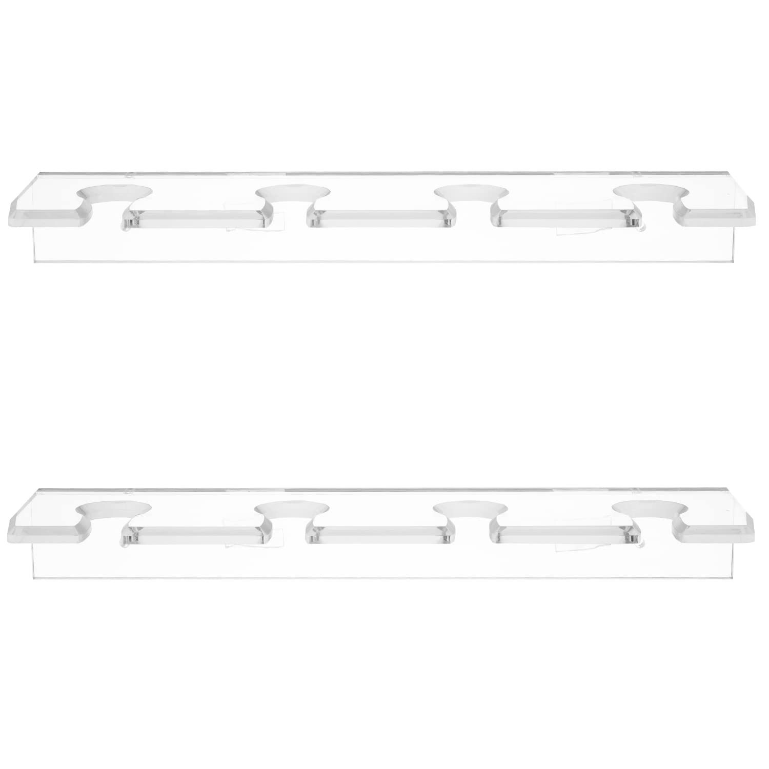 MyGift Wall Mounted Modern Clear Premium Acrylic Wine Glass Holder Stemware Hanging Rack, Set of 2