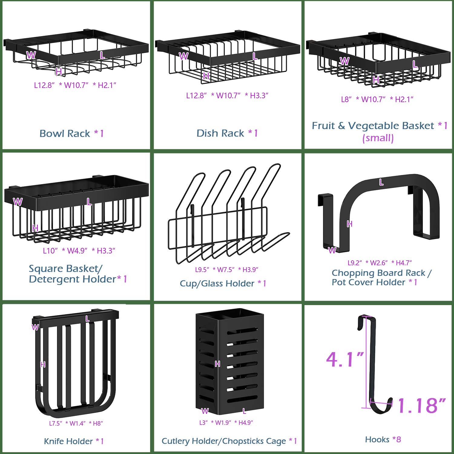 PUSDON Over Sink Dish Drying Rack (26"-37"), Adjustable Large Dish Drainer for Storage Kitchen Counter Organization, 2 Tier Stainless Steel Over Sink Dish Rack Display (Black, Sink Size≤37inch)