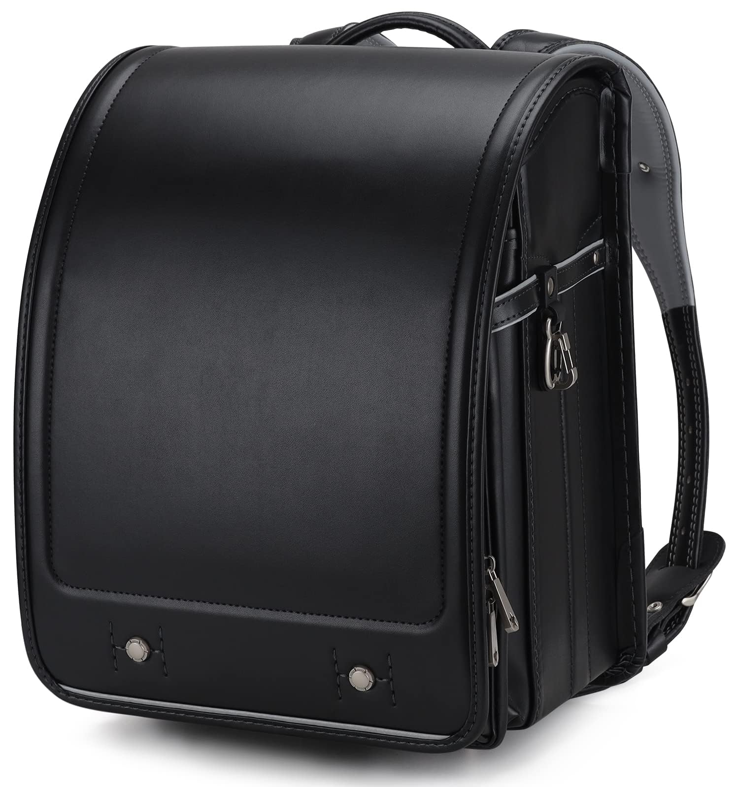 Randoseru Japanese schoolbag for primary school students?backpacks for kids boys and girls (Pure black)