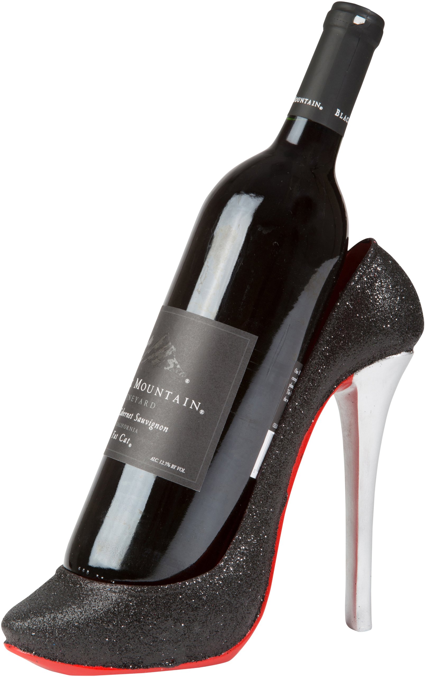 KitchInnovations High Heel Wine Bottle Holder - Four Attactive Style Variations Available (Black)