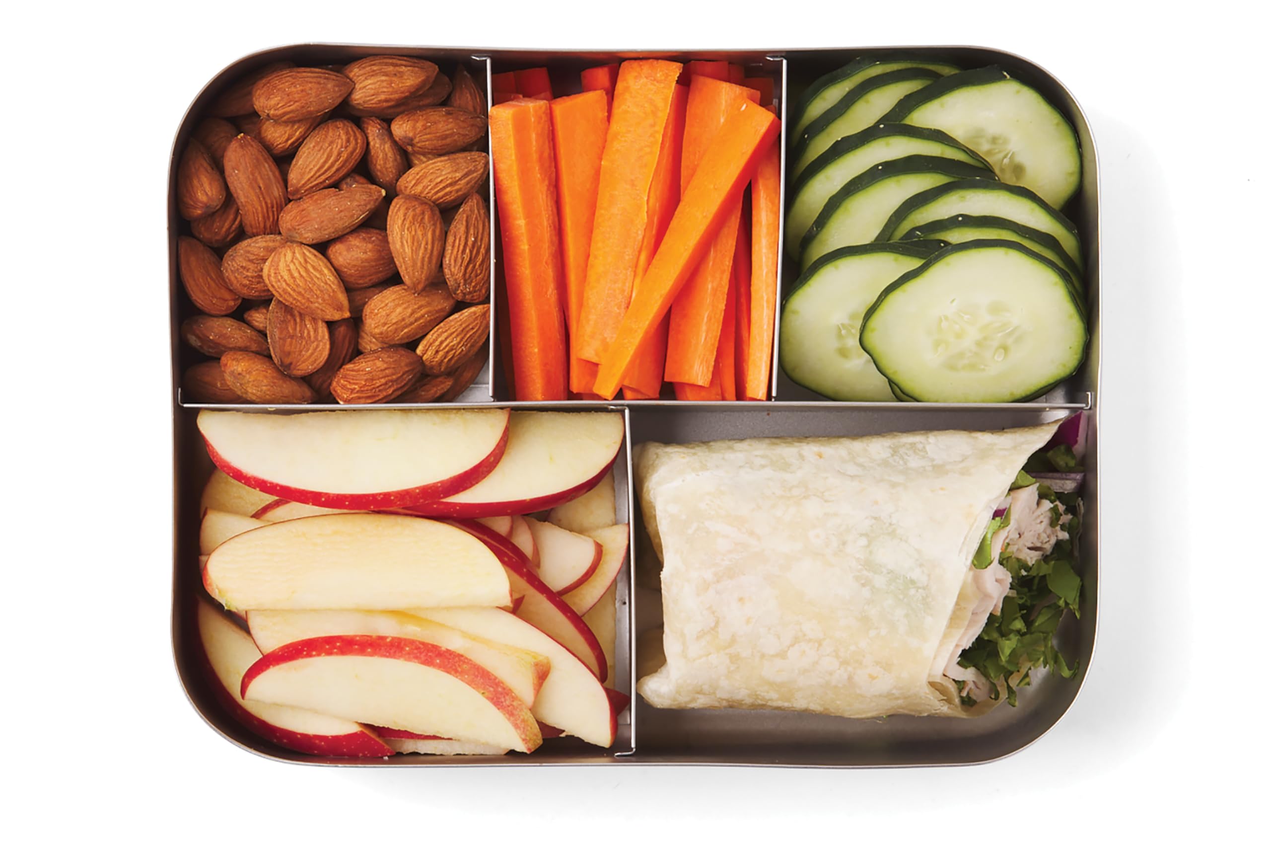Bits Kits Stainless Steel Bento Box Lunch and Snack Container for Kids and Adults, 5 Sections