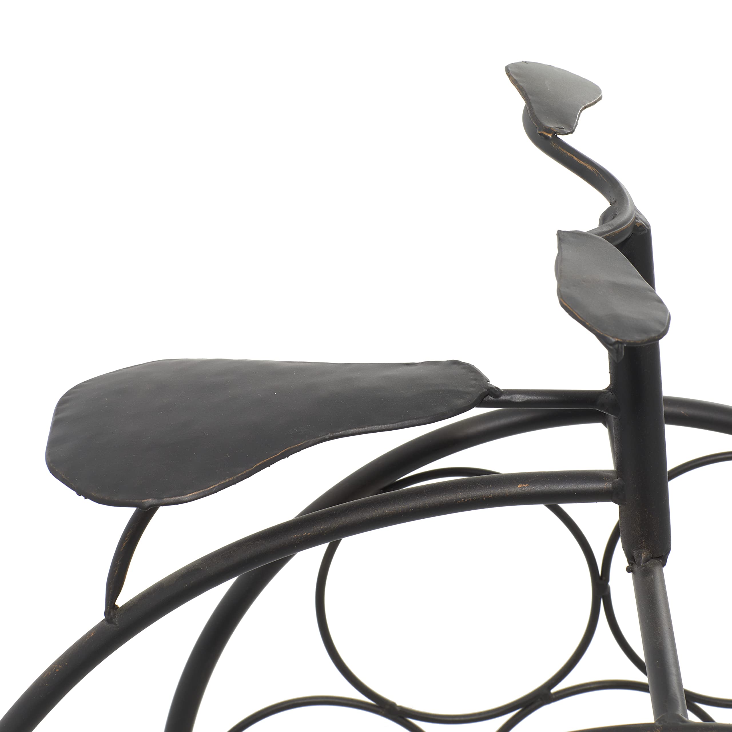 Deco 79 Metal Bike 7 Bottle Wine Rack with Scrollwork, 21" x 9" x 19", Brass