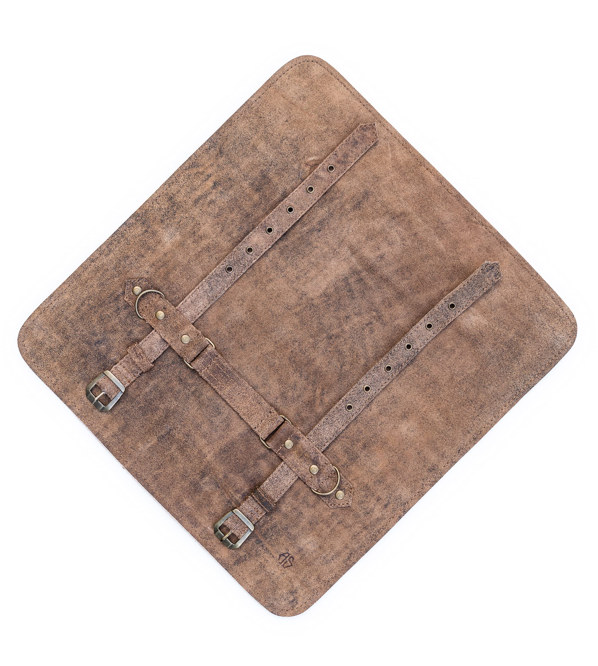 Knife Roll Bag Genuine Leather β knife case for Chefs 7 slots β Leather Knife with handle and strap Frank (Brown-Antique)