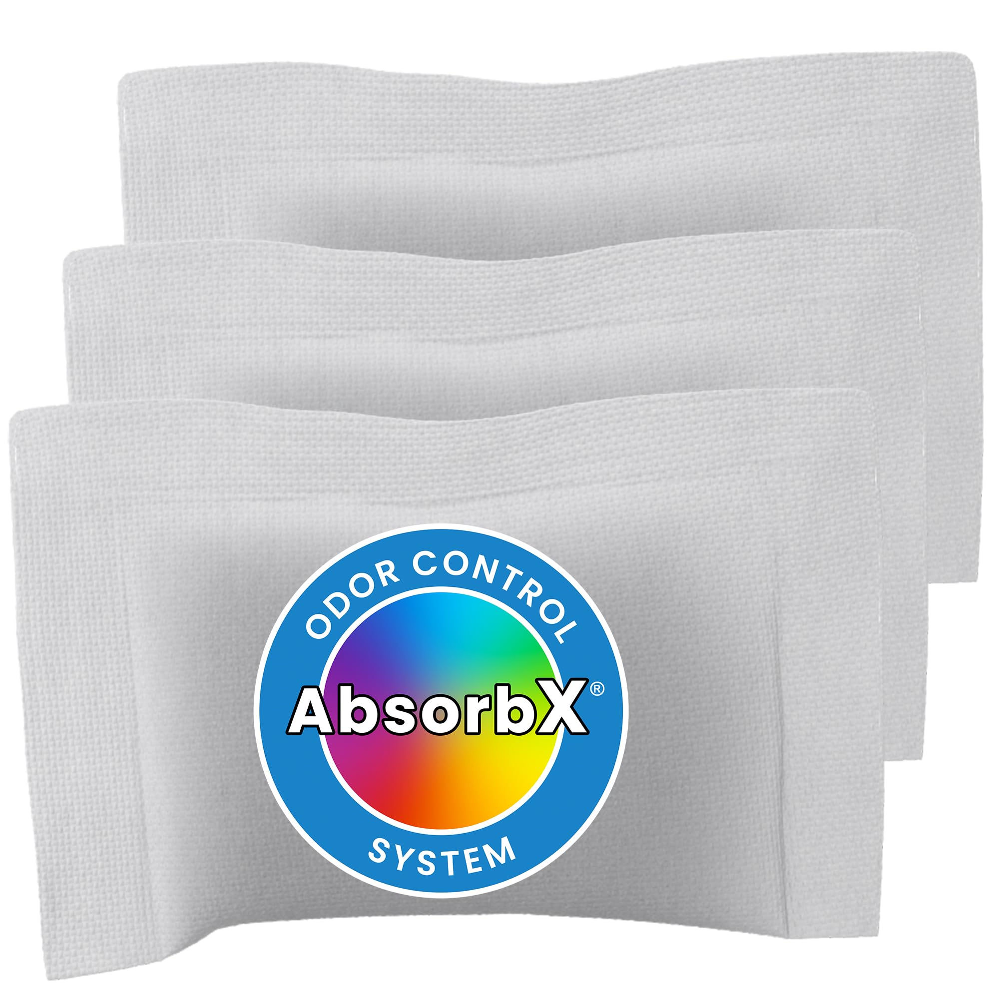 iTouchless AbsorbX Odor Removers 3-Pack Biodegradable Deodorizer Filters fits Trash Cans with Standard Size Compartment, for Fresh Smelling Kitchen, Bathroom, Home, Office, White
