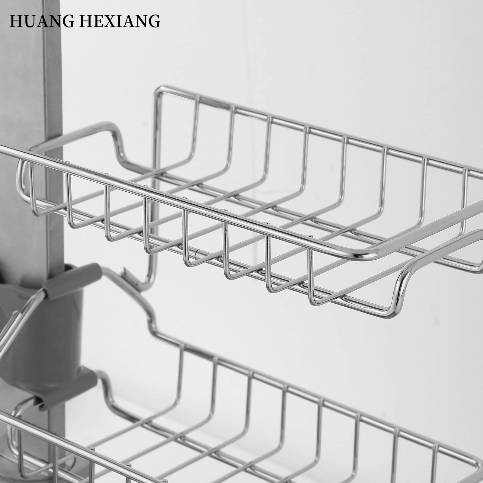 Faucet Storage Rack,Holder Sink Caddy Organizer for Kitchen & Bathroom Accessories, Stainless Steel Storage Rack,Sink Organizer for Soap Sponge Brush Scrubber Sink Caddy Organizer (Double layer)