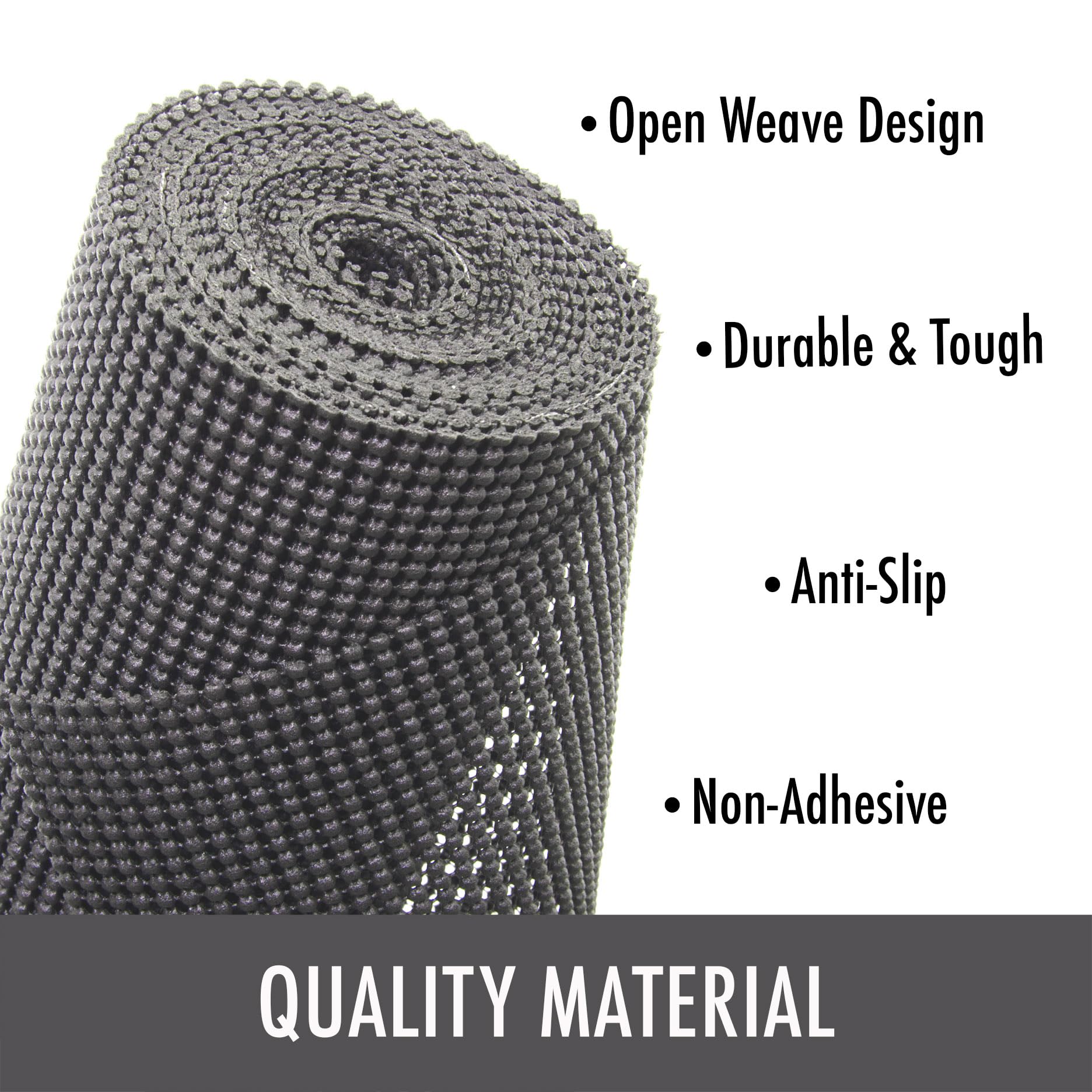 Con-Tact Brand Beaded Grip Durable Adhesive Non-Slip Shelf and Drawer Liner, 12" x 20', Cool Gray