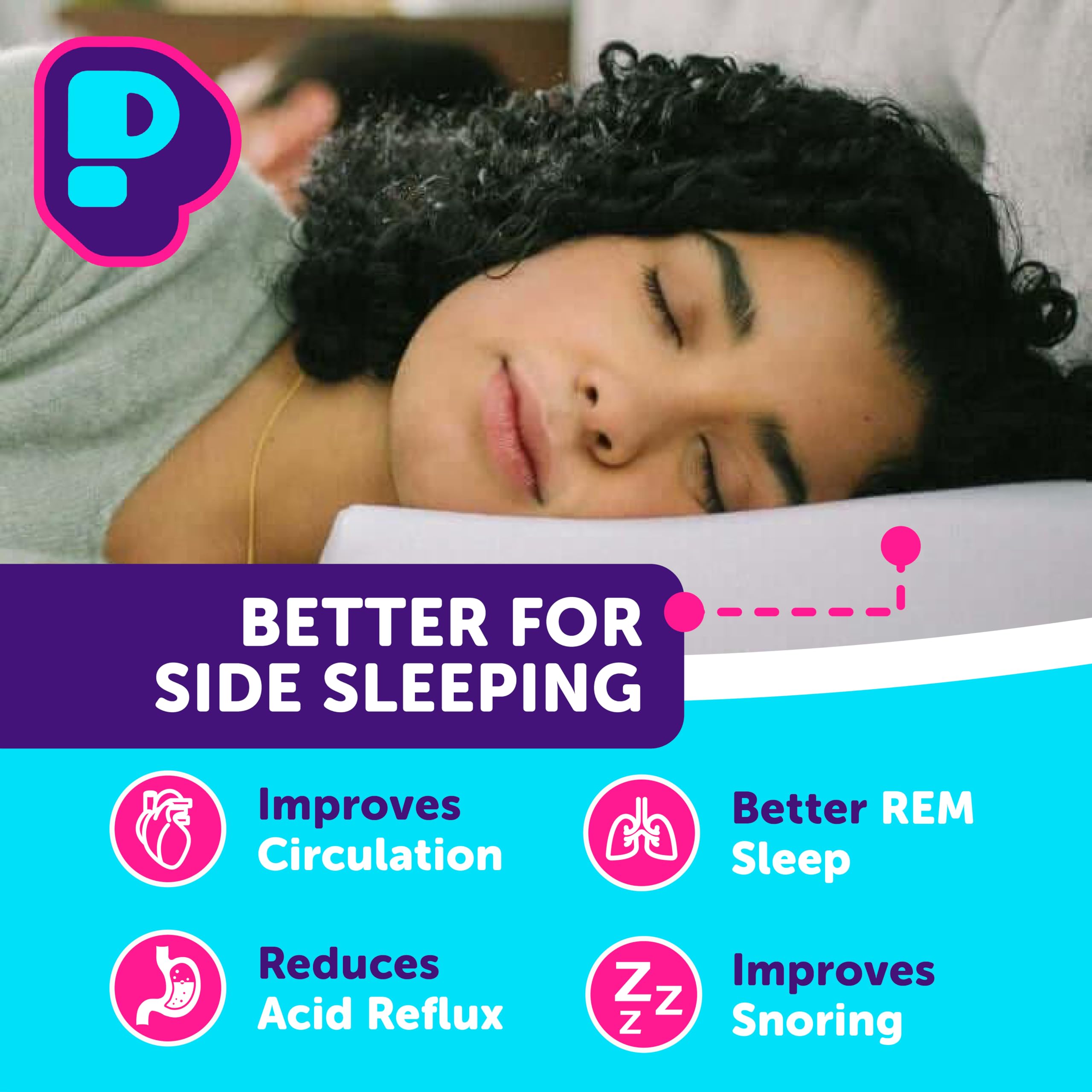 Pillow Cube Side Cube Pro - Most Popular (5”) Bed Pillows for Sleeping on Your Side, Cooling Memory Foam Pillow Support Head & Neck for Pain Relief - King, Queen, Twin 24"x12"x5"