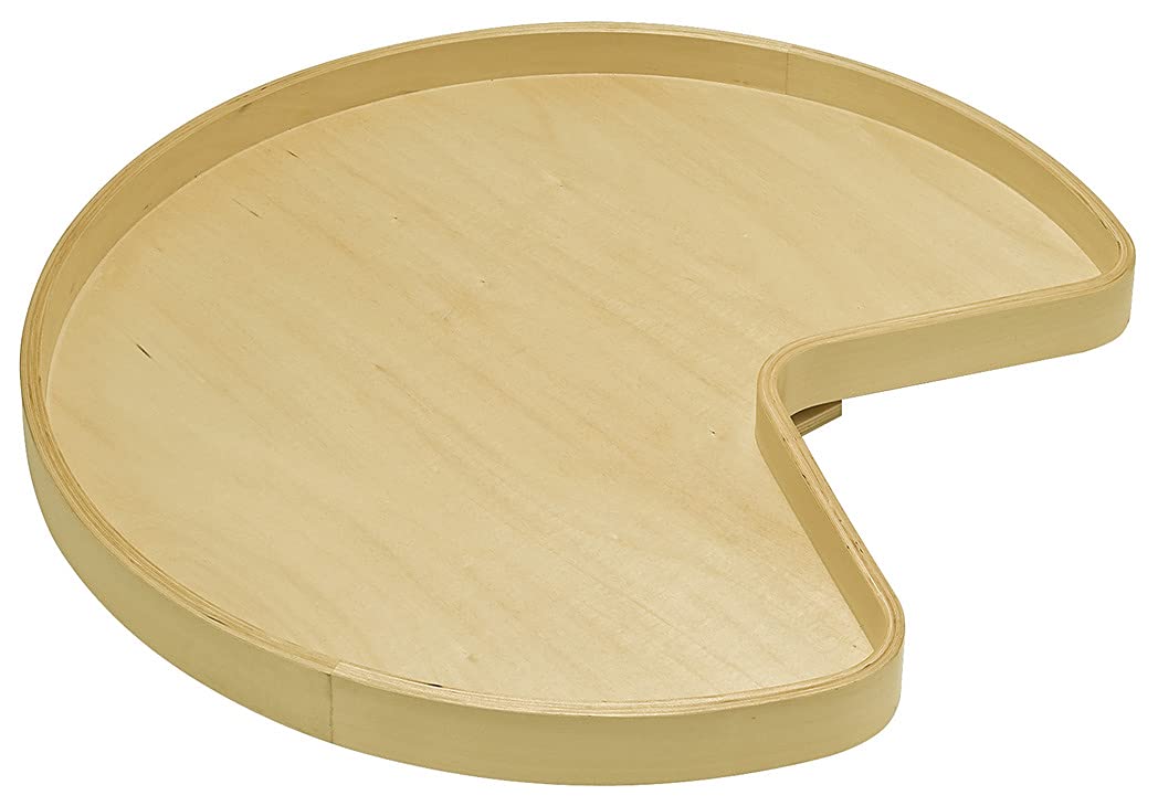 Maple Wood Lazy Daisy Kidney-Shaped 360 Degree Swiveling Shelf Mounted Revolving Susan (24 INCH)