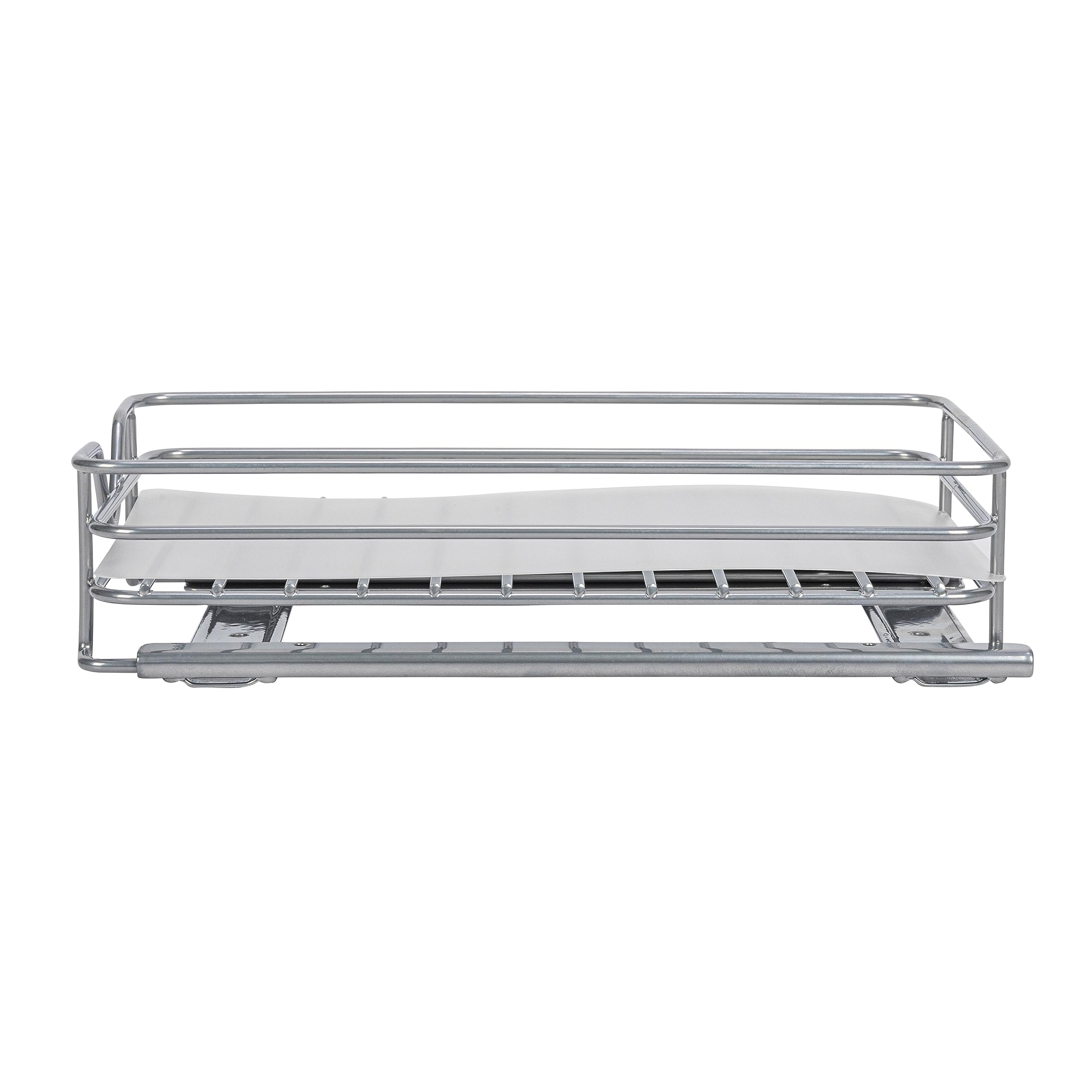 Household Essentials Nickel Glidez Brushed Pull Out Spice Rack Organizer, 6 Inches Wide, 6"