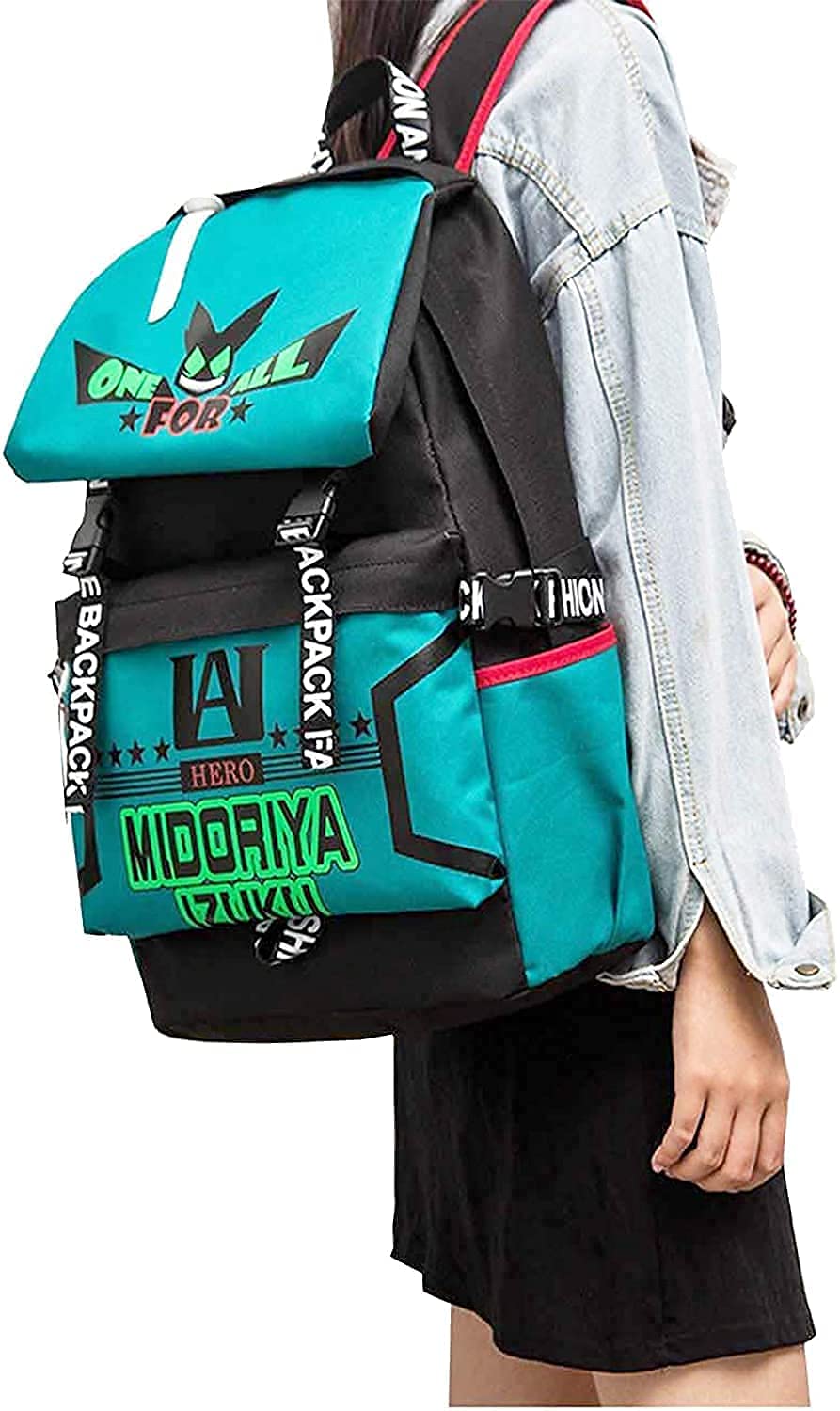 Magna Held Izuku Midoriya Backpack BNHA Backpack with Izuku Journal Notebook, Green