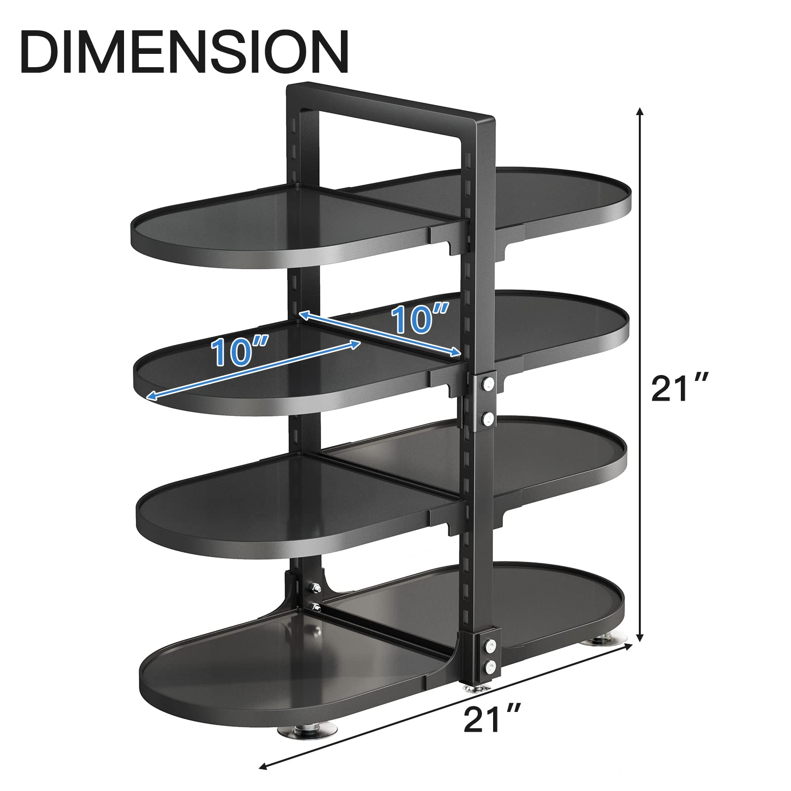 Pots and Pans Organizer for Cabinet, 8 Tier Snap-on and Adjustable Pan Organizer Rack for Under Cabinet, Pot Organizer for Kitchen Storage, Pot Lid Organizer with Panels (8 Tier, Round)
