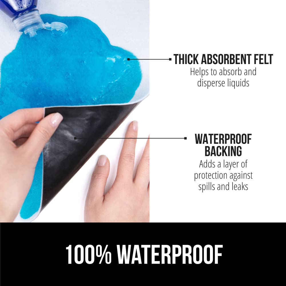 Gorilla Grip Drawer Liner and Under Sink Mat, Drawer Liner Size 12 in x 20 FT in Black, Non Adhesive, Under Sink Mat Size 24x30 in Black, 2 Item Bundle