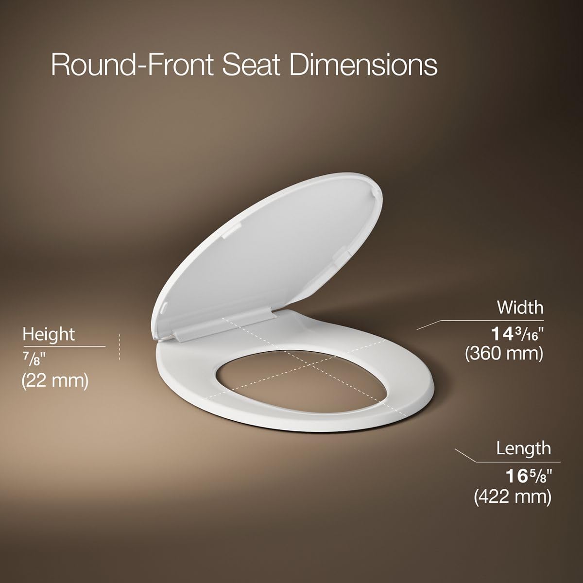 Kohler K-4775-0 Brevia Round Toilet Seat with Grip-Tight Bumpers, Quick-Attach Hardware, White ,1 Count(Pack of 1)
