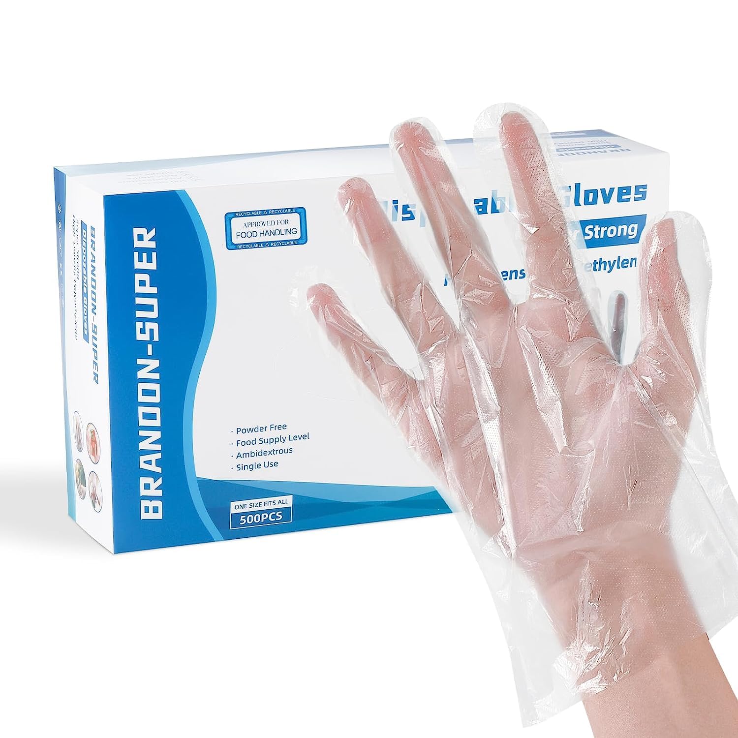 Disposable Food Prep Gloves - 500 Piece Plastic Food Safe Disposable Gloves, Food Handling, One Size Fits Most (500 PCS)