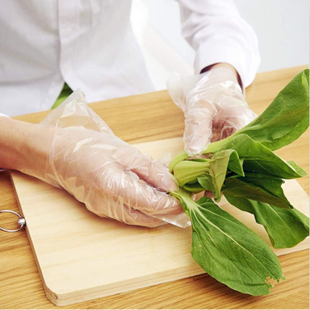 Disposable Food Prep Gloves - 500 Piece Plastic Food Safe Disposable Gloves, Food Handling, One Size Fits Most (500 PCS)
