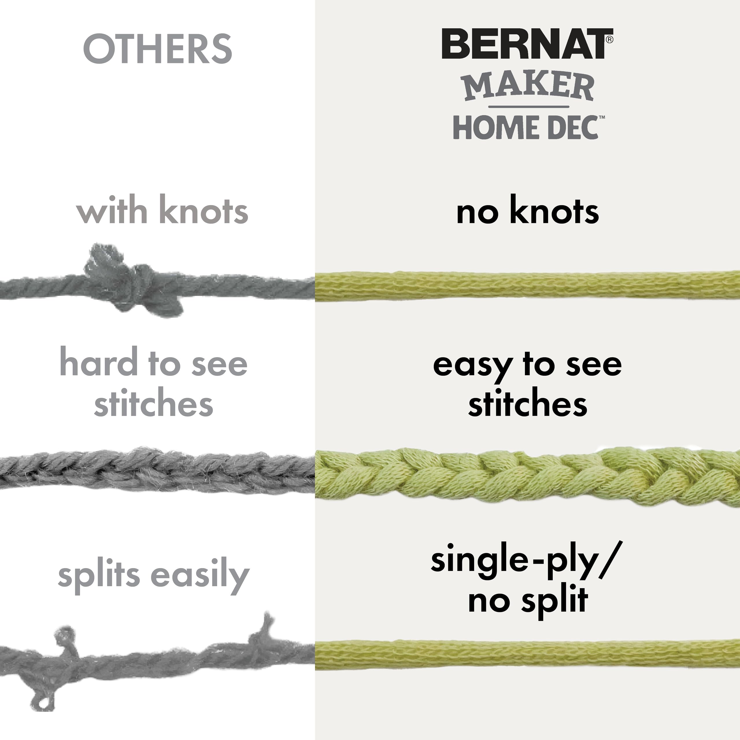 Bernat Maker Home Dec Cream Yarn - 2 Pack of 250g/8.8oz - Cotton - 5 Bulky - 317 Yards - Knitting/Crochet