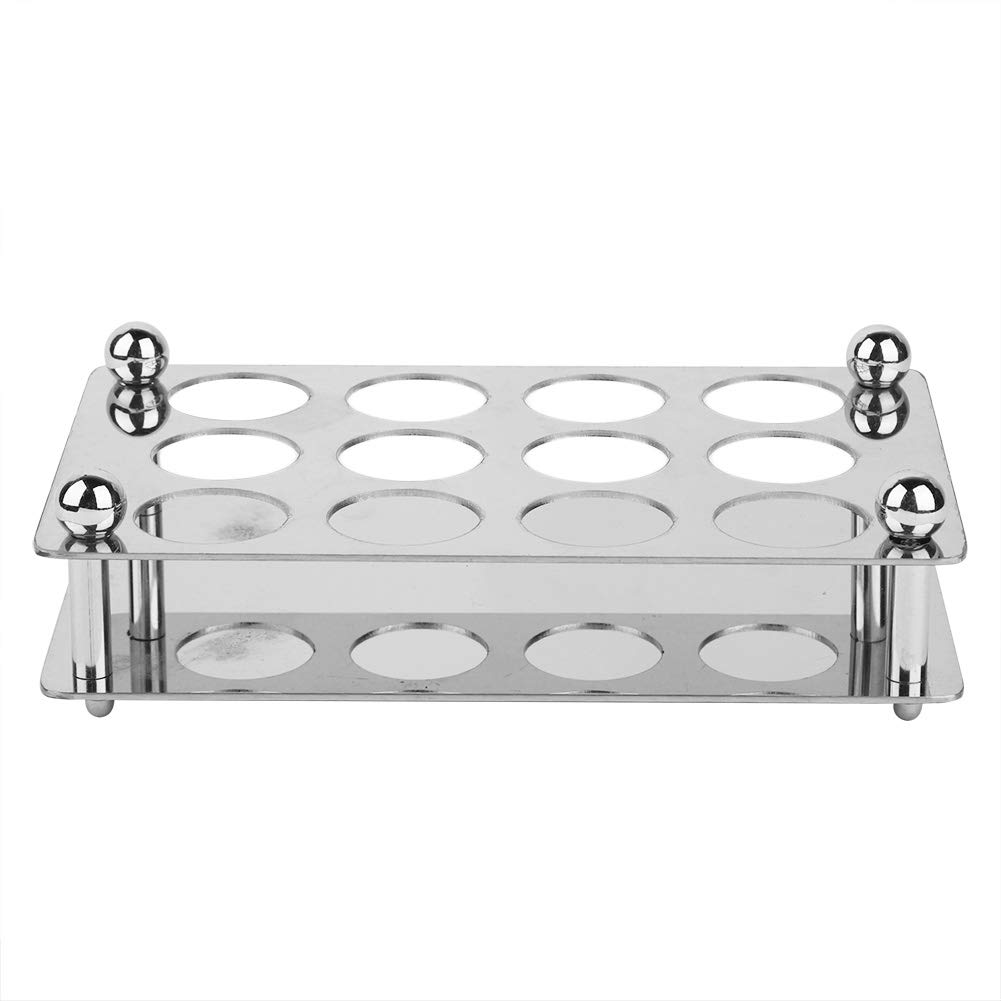Yolispa Shot Glass Rack Stainless Steel Shot Glasses Holder Storage Drying Rack with 12 Holes Glass Holder