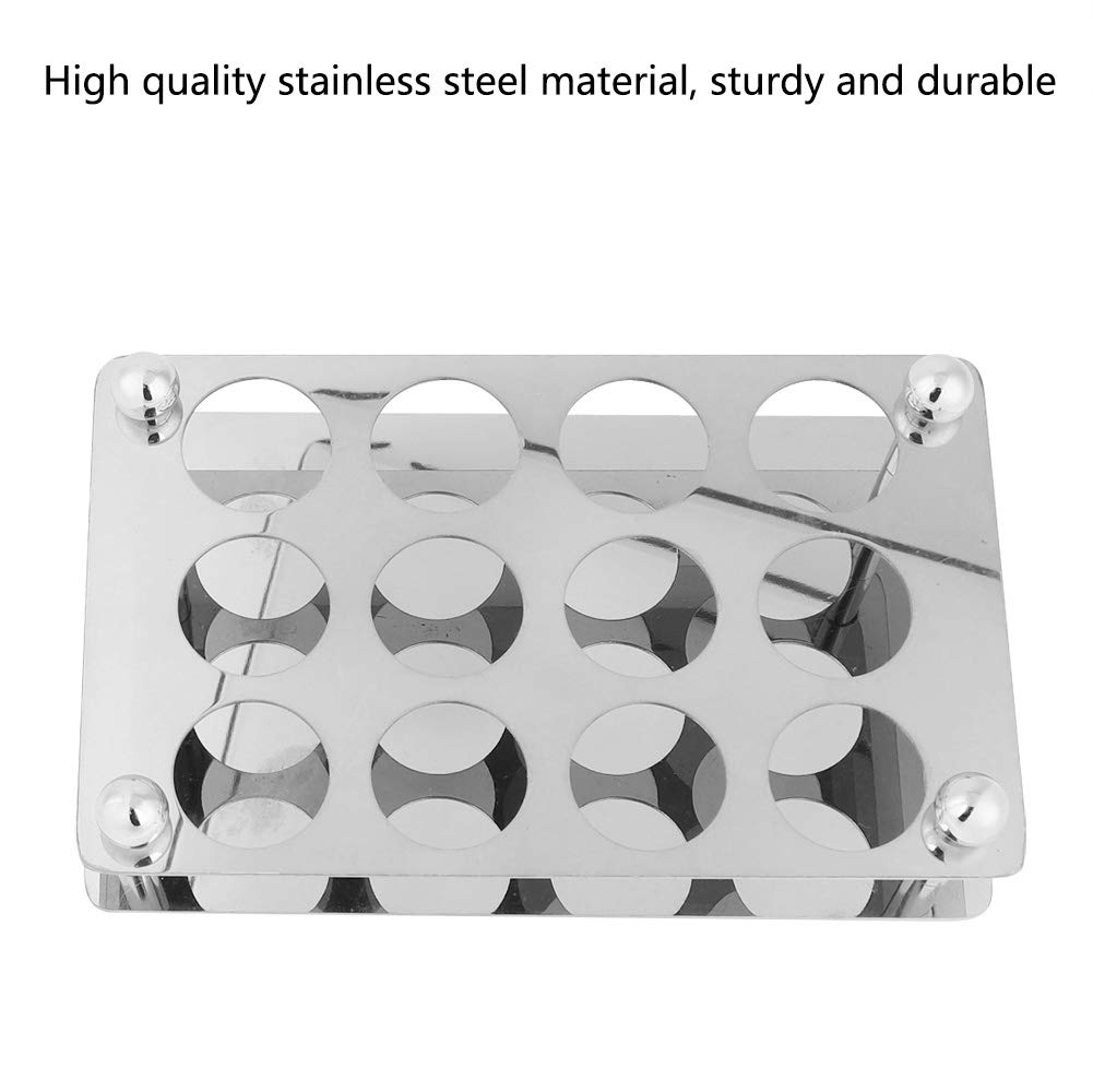 Yolispa Shot Glass Rack Stainless Steel Shot Glasses Holder Storage Drying Rack with 12 Holes Glass Holder