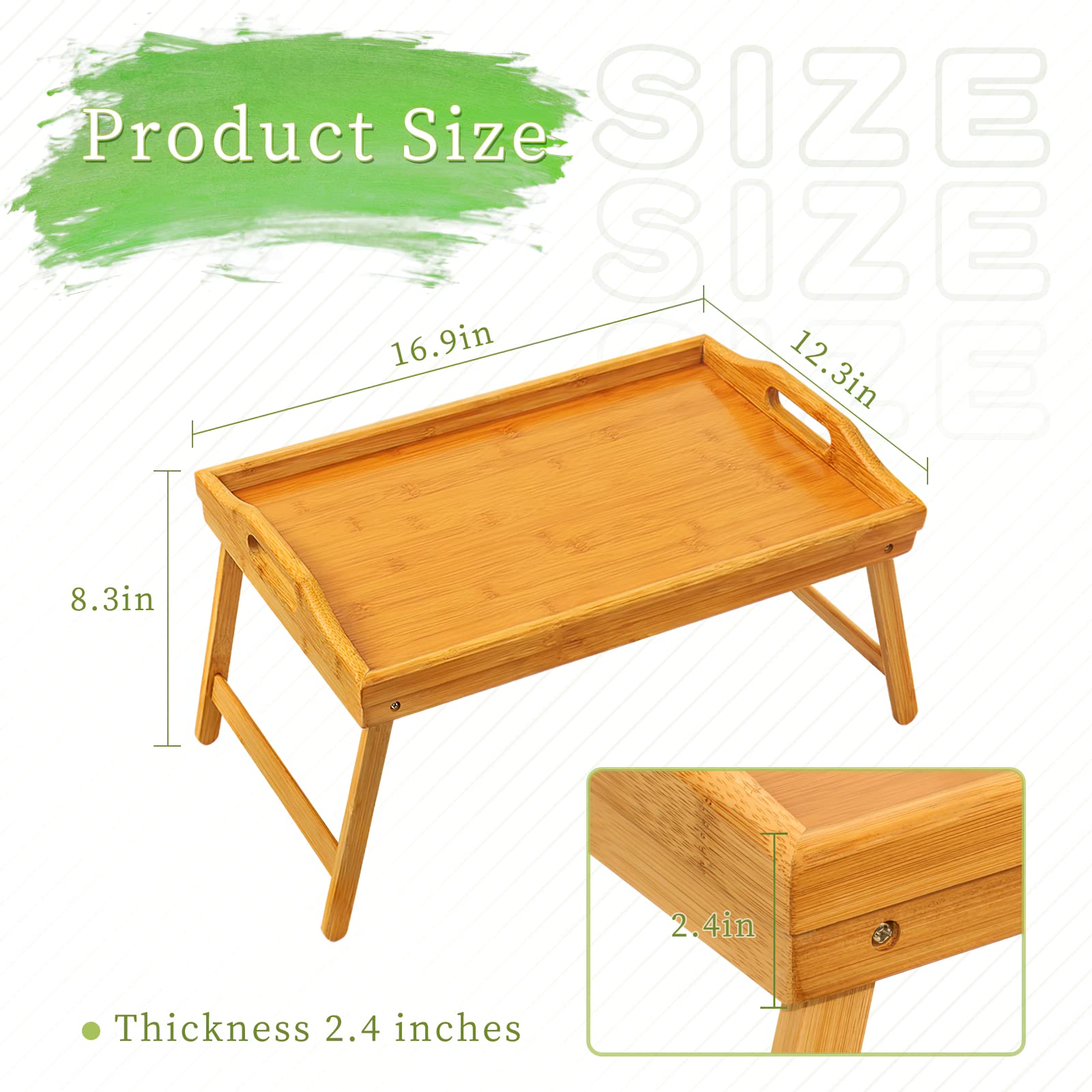 2 Pack Bed Tray Table & 2 Pack Silverware Organizer