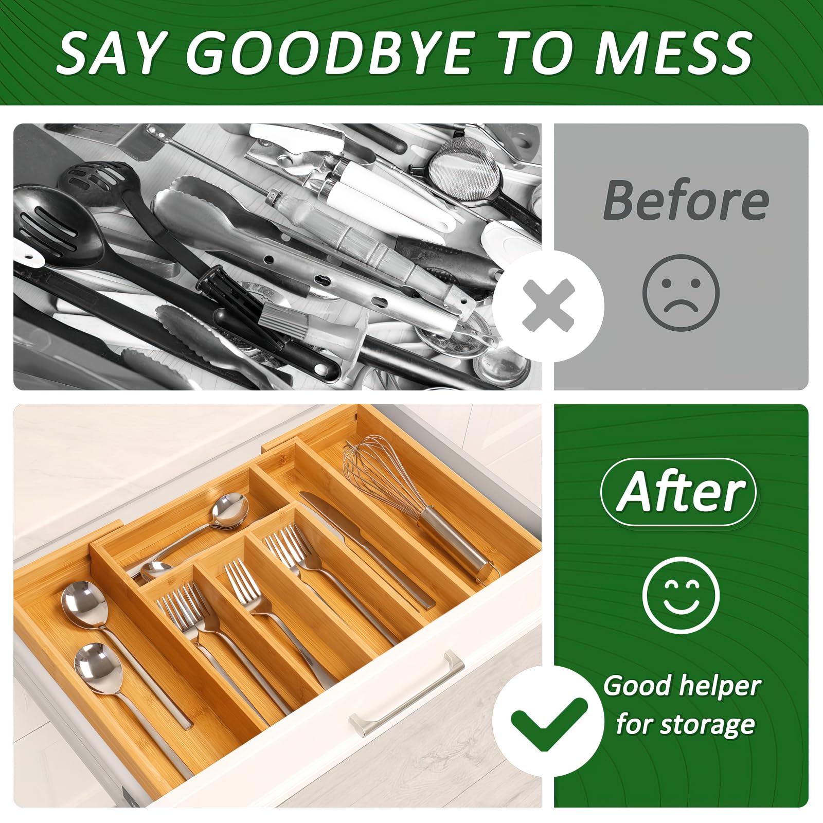2 Pack Bed Tray Table & 2 Pack Silverware Organizer