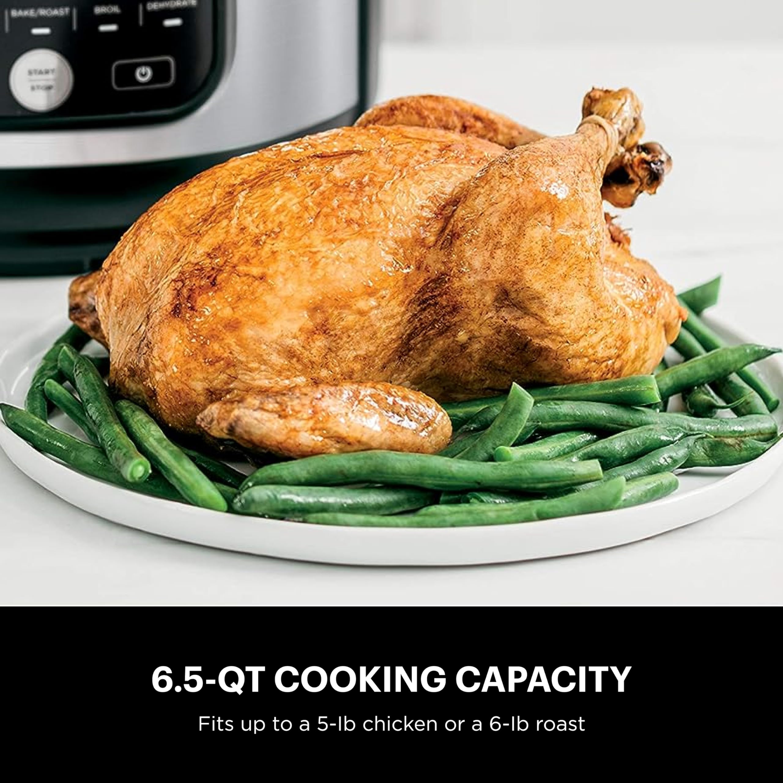 Ninja FD302 Foodi 11-in-1 Pro 6.5 qt. Pressure Cooker & Air Fryer that Steams, Slow Cooks, Sears, Sautés, Dehydrates & More, with 4.6 qt. Crisper Plate, Nesting Broil Rack & Recipe Book, Silver/Black