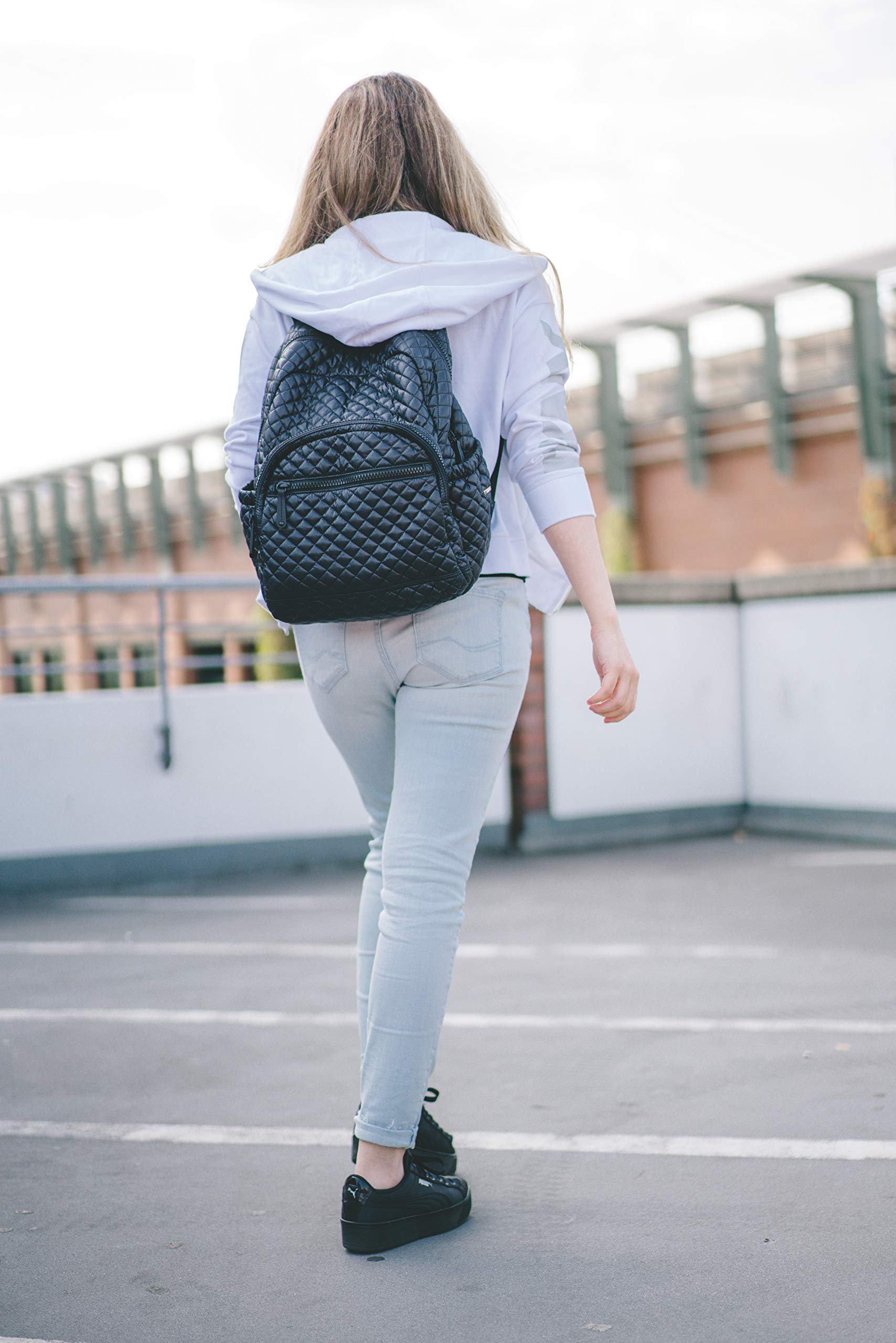 CLARANY Comfortable quilted 15 inch Laptop & Tablet Fashion Travel Backpack Water Repellent