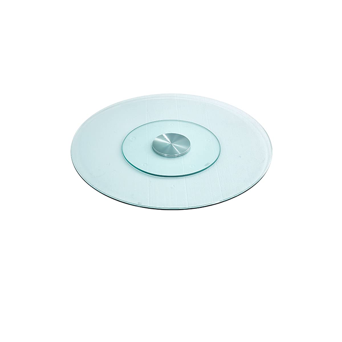 ADKINC Tempered Glass Lazy Susan Turntable for Round Table, Lazy Susan Swivel ,Kitchen Dining Round Lazy Susan Turntable Bearings.80cm(12-Inch, Transparent)