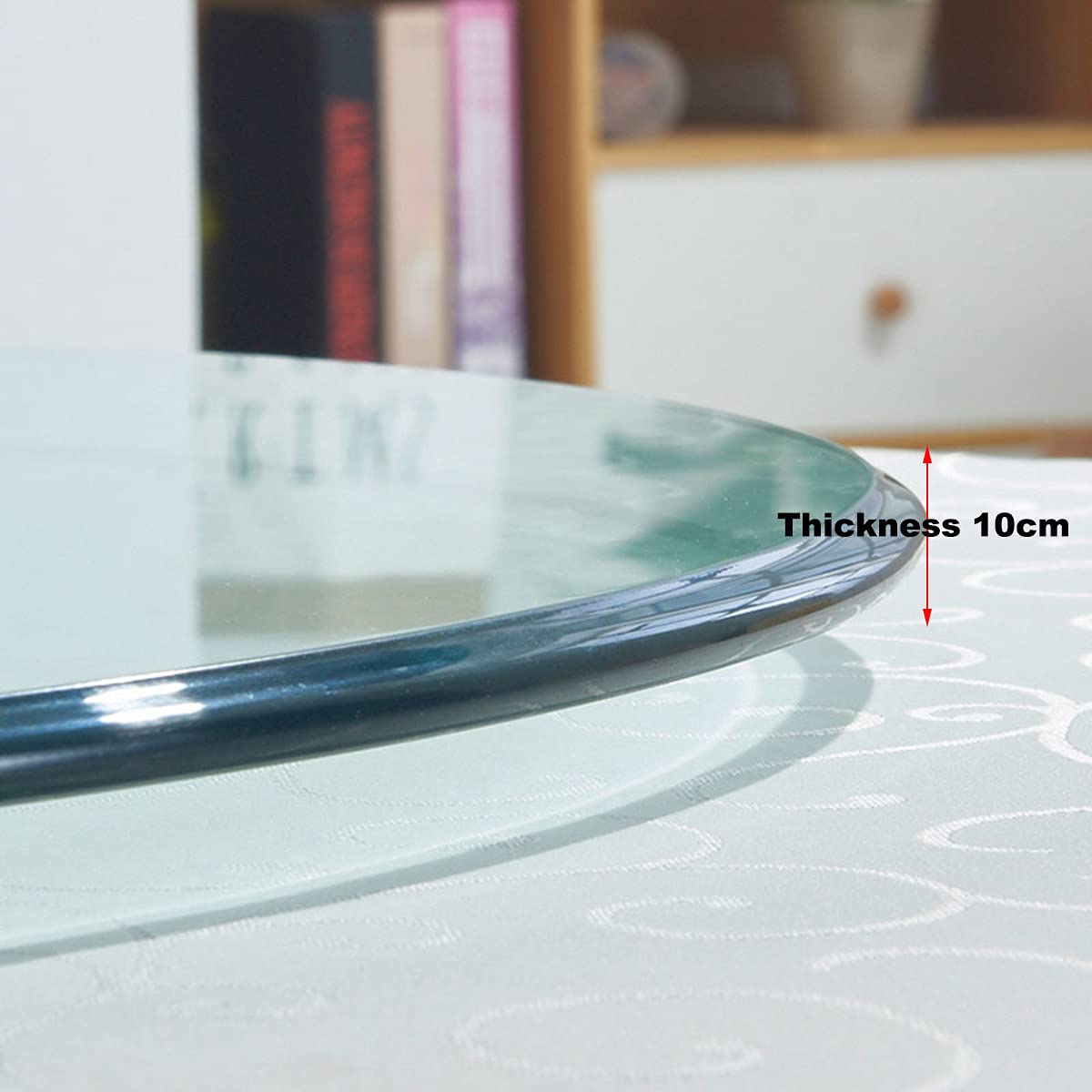 ADKINC Tempered Glass Lazy Susan Turntable for Round Table, Lazy Susan Swivel ,Kitchen Dining Round Lazy Susan Turntable Bearings.80cm(12-Inch, Transparent)