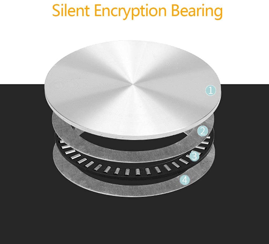 ADKINC Tempered Glass Lazy Susan Turntable for Round Table, Lazy Susan Swivel ,Kitchen Dining Round Lazy Susan Turntable Bearings.80cm(12-Inch, Transparent)