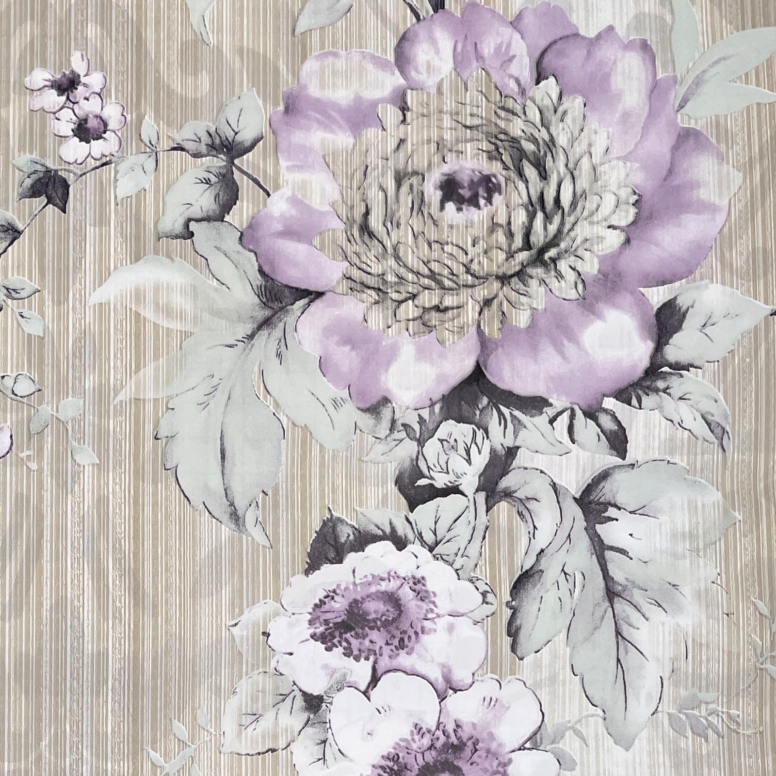 Yifely Vintage Purple Peony Self-Adhesive Kitchen Shelf Drawer Liner Moisture Proof PVC Mat 45x300cm