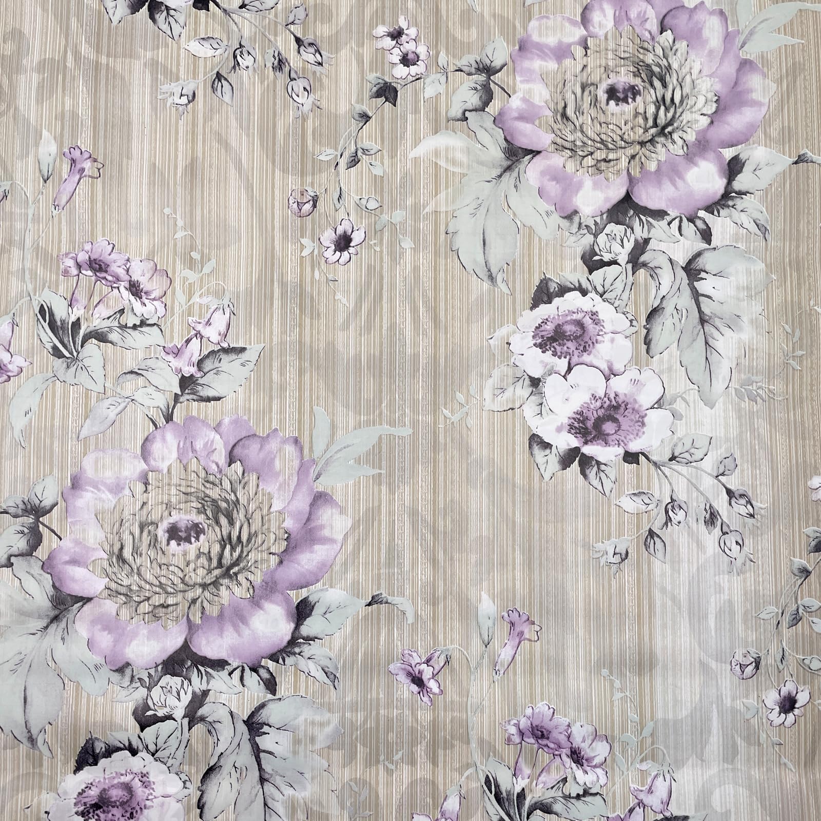 Yifely Vintage Purple Peony Self-Adhesive Kitchen Shelf Drawer Liner Moisture Proof PVC Mat 45x300cm