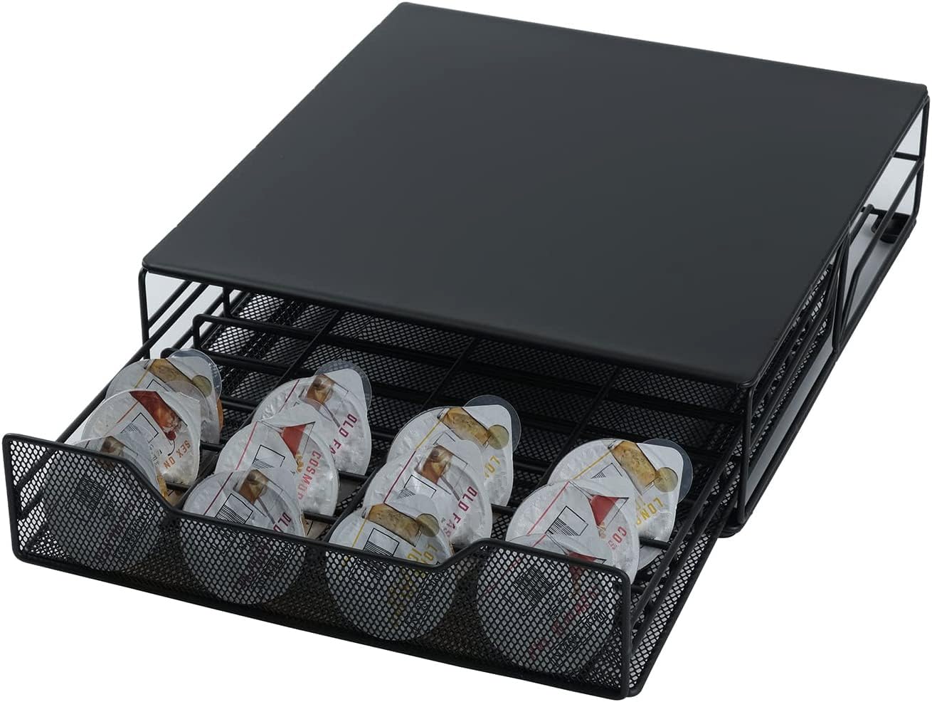 WIWIWISAM Cocktail Pod Holder for Bartesian Pod Drawer Storage Bartesian Pods Black Metal Modern Design(36 Pods)