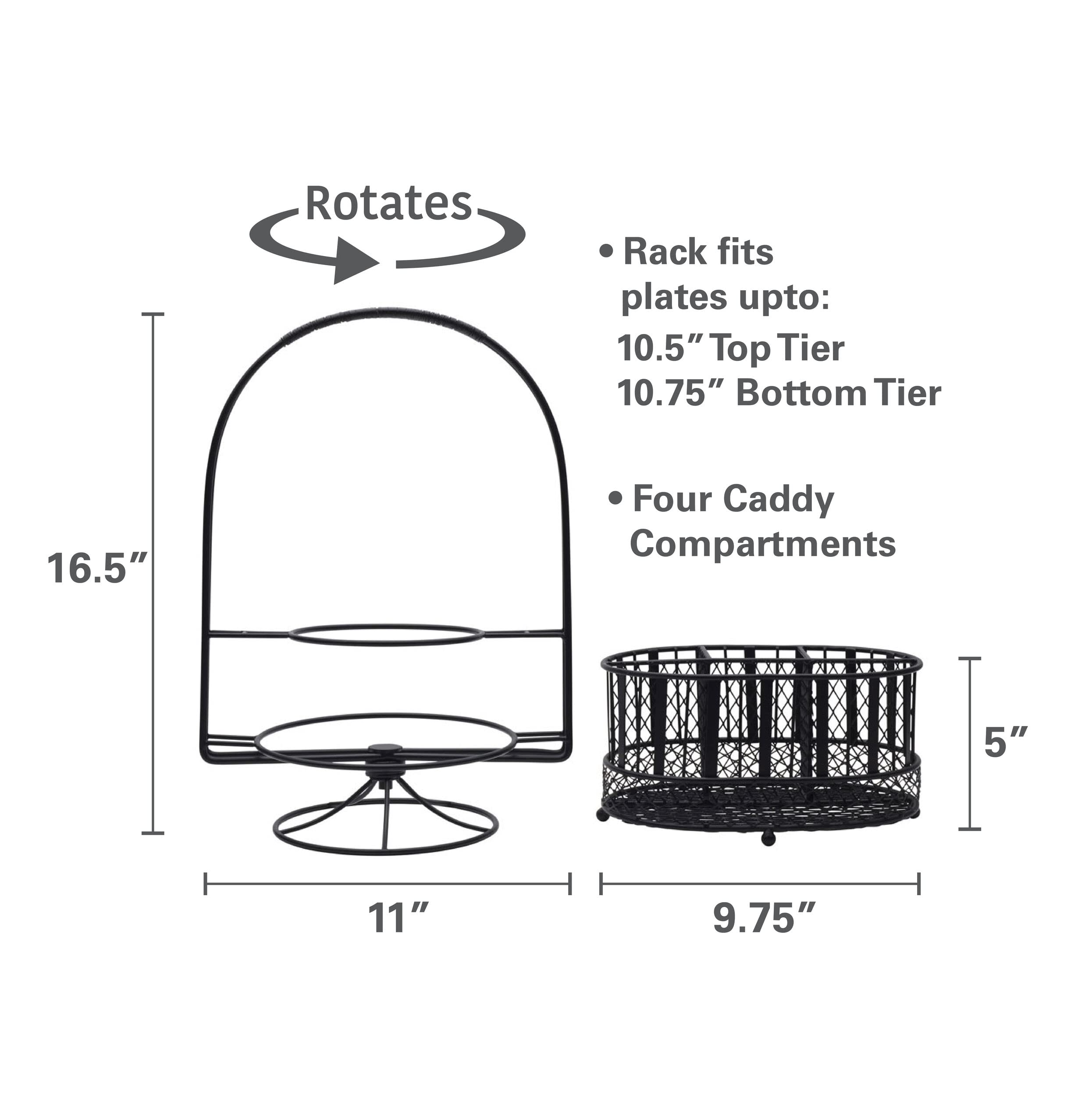 Gourmet Basics Band Stripe Picnic Buffet Storage Caddy
