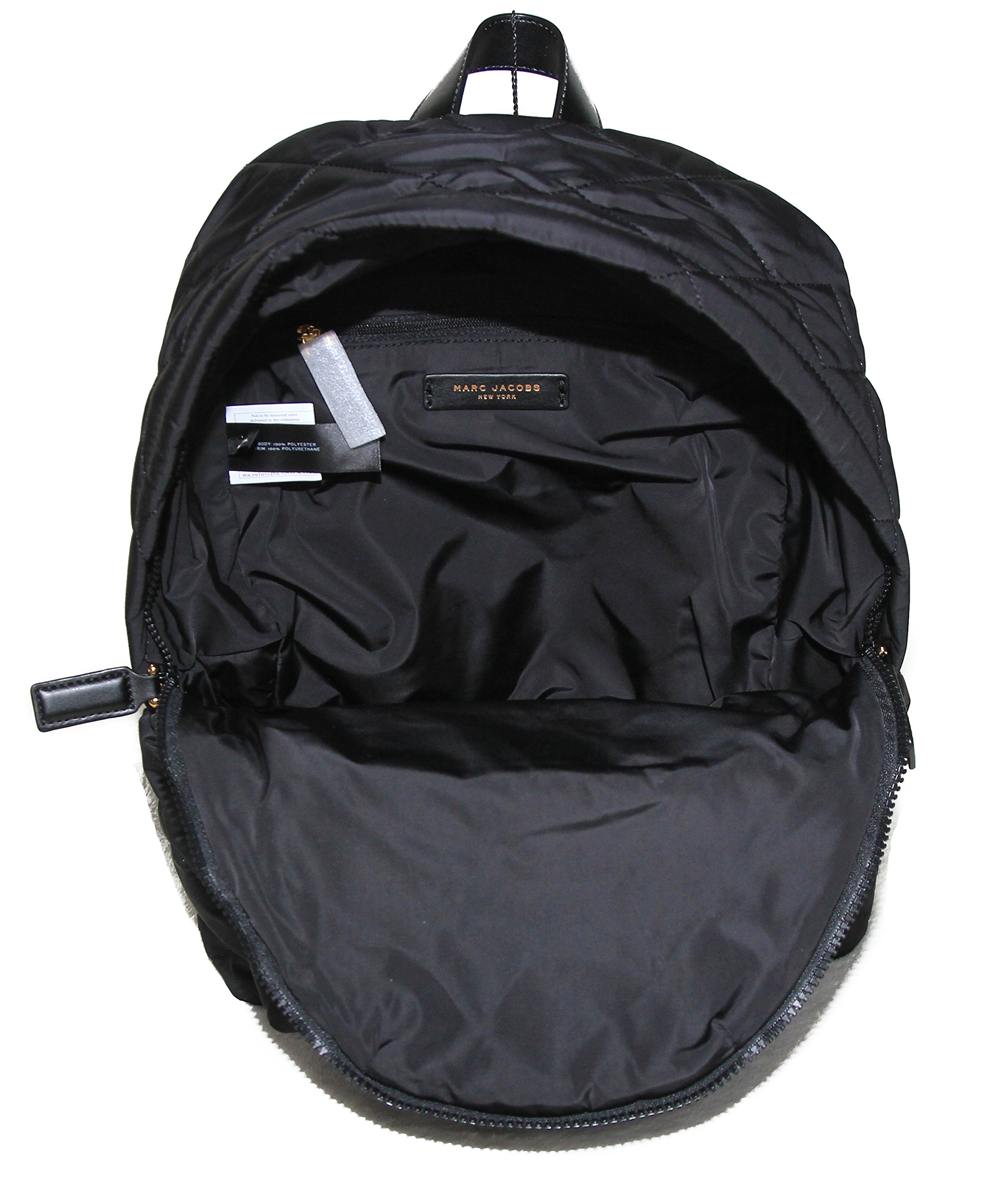MARC JACOBS black quilted backpack M0011321, 11.5" (L) x 14" (H) x 4" (W)