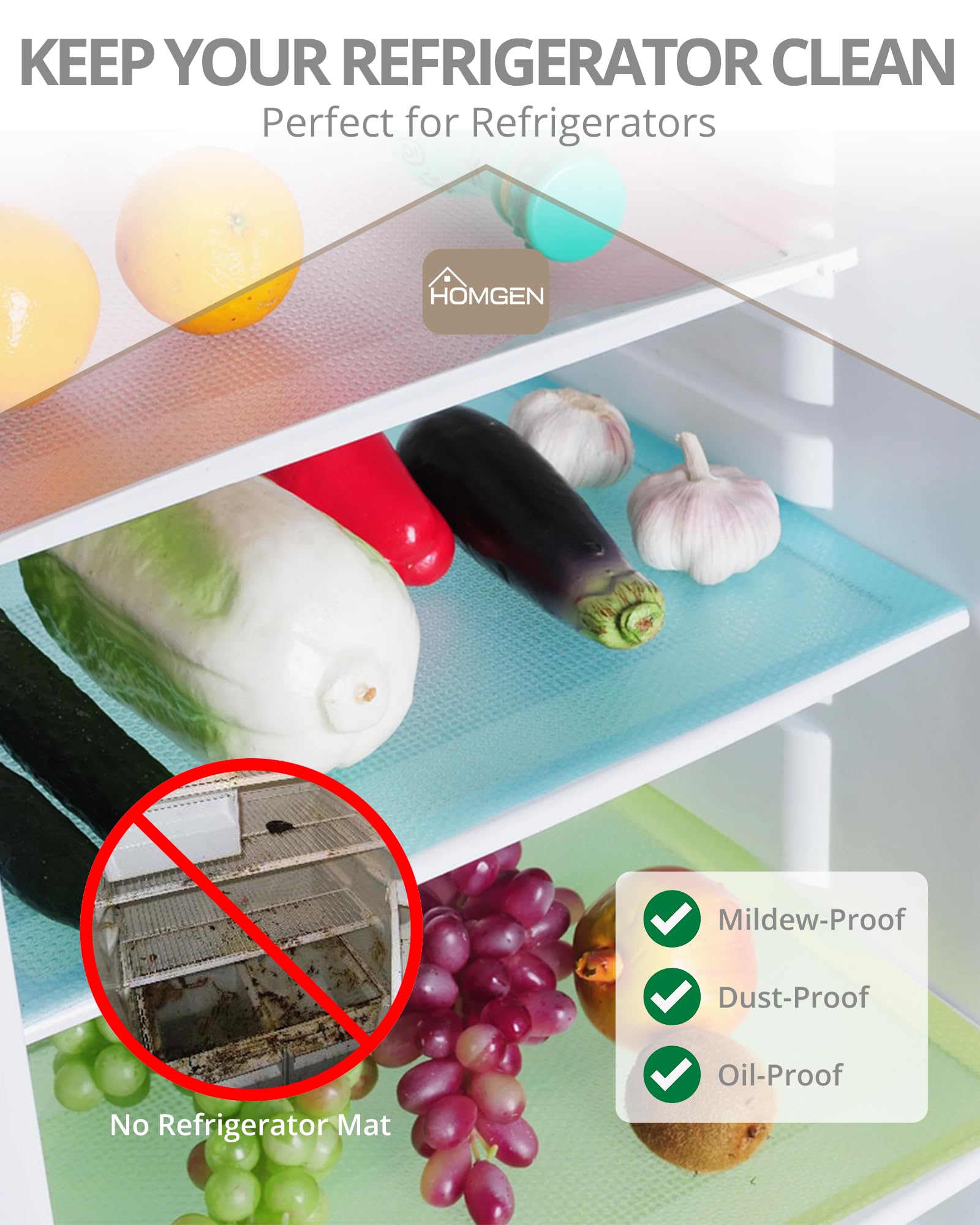 Fridge Liners Mrs Hinch,HOMGEN Popular 16Pcs Refrigerator Mats Fashion Refrigerator pad Fridge Mats Liners Waterproof Fridge Pads Mat for Fridge, Drawer, Book Shelves ect (4 Colours,45x29cm)