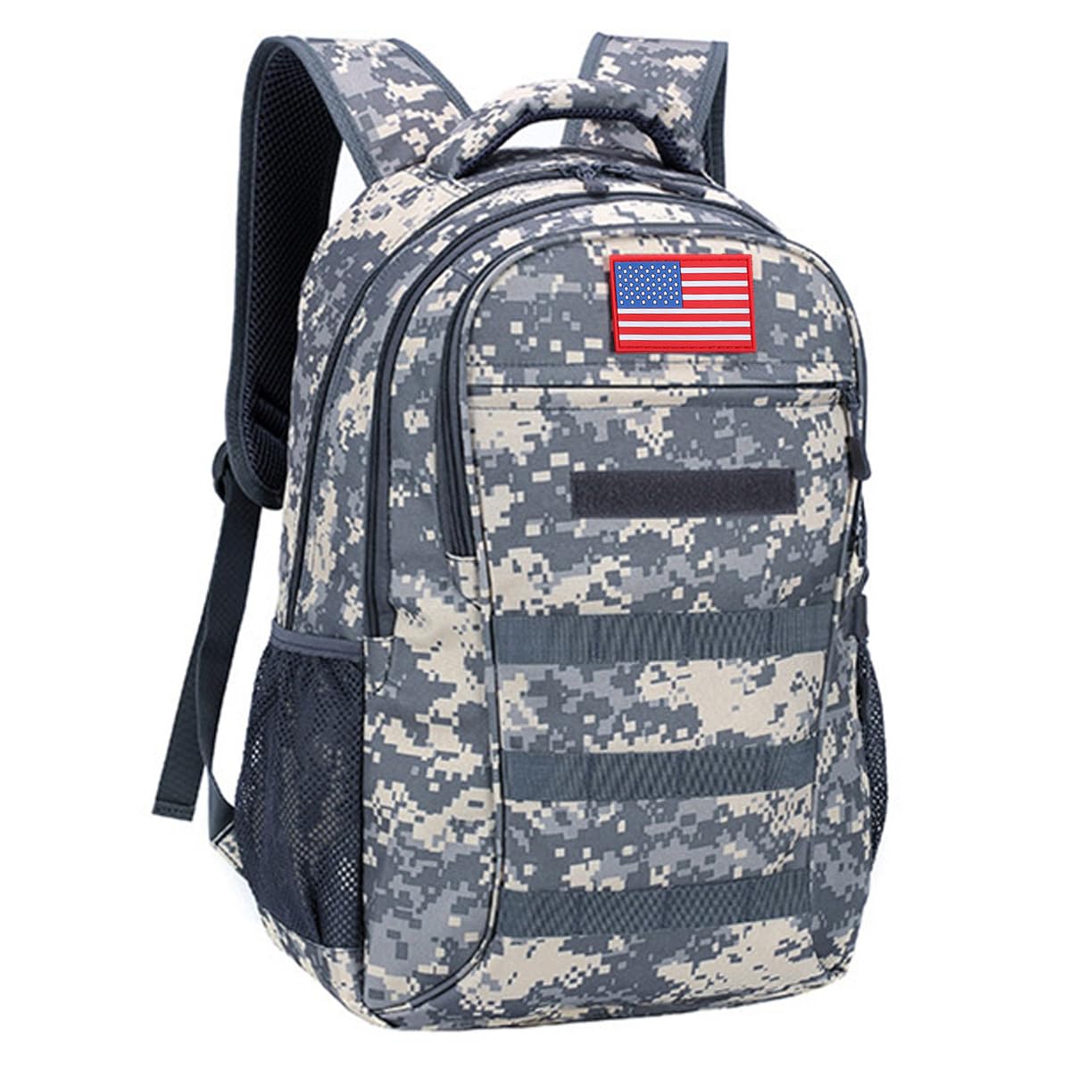 Camo Backpack, 40L Boys Backpack for School, Camouflage MOLLE Bookbag with USB Charging Port