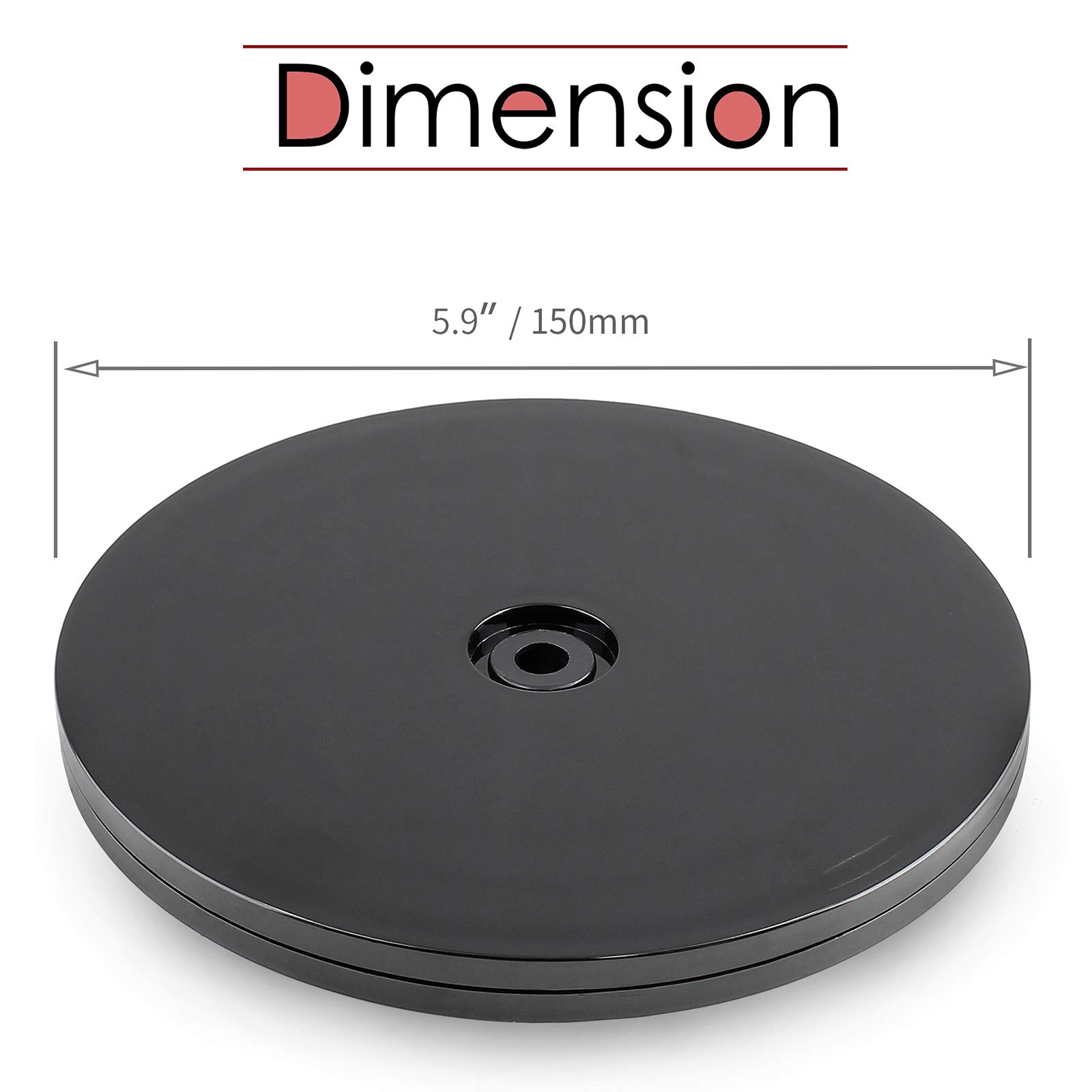 Kyuionty 2Pcs Black Turntable Organizer 6 Inch, Acrylic Rotating Swivel Steel Ball Bearings Stand for Pantry Cabinet Spice Rack Cake Table Makeup